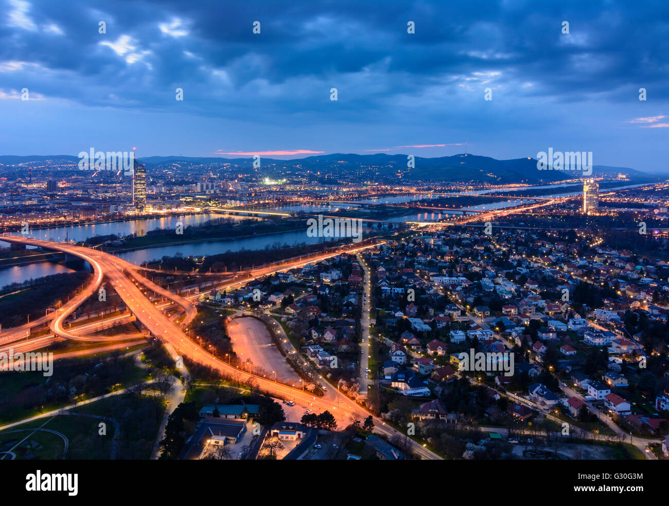 Vienna donauturm at night hi-res stock photography and images - Alamy