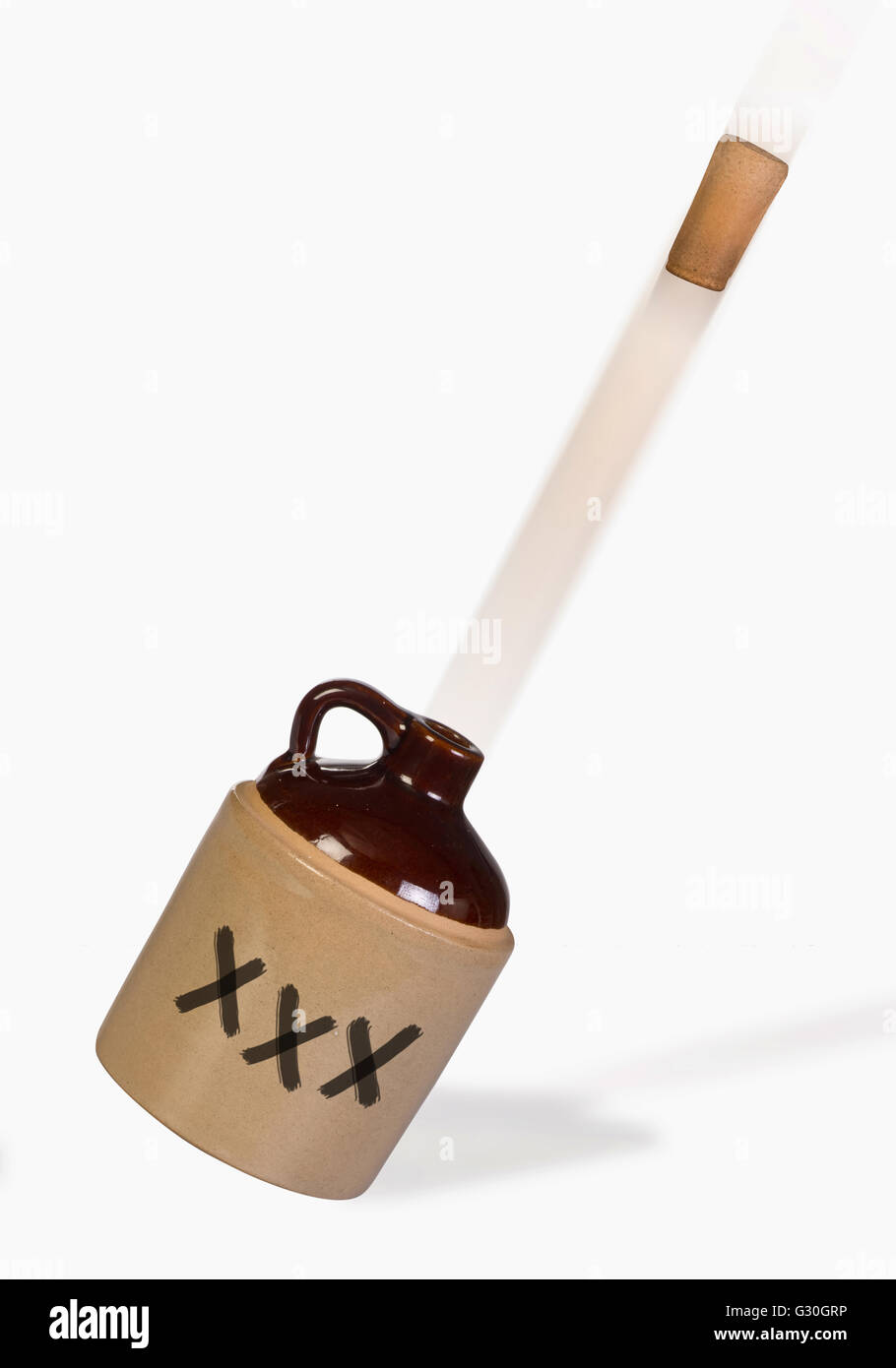 White lighting jug popping cork and exploding Stock Photo - Alamy