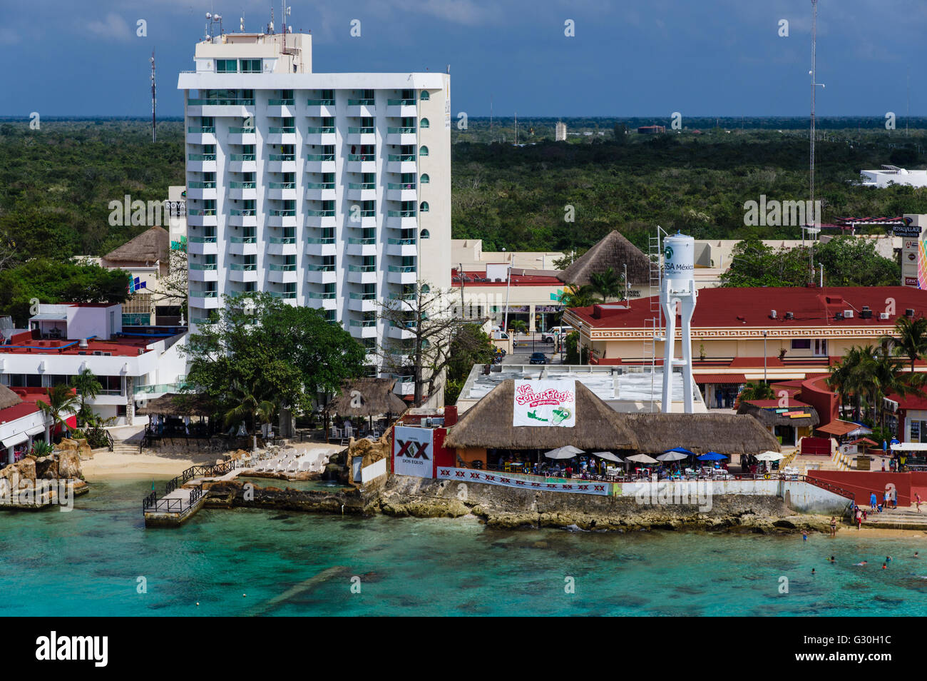 Senor Frog's bar on the beach at Cozumel. Cozumel, Mexico Stock Photo ...