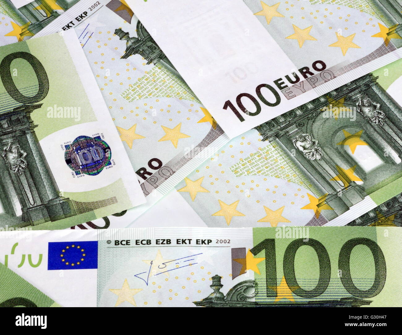 europe euros banknote of hundreds Stock Photo - Alamy