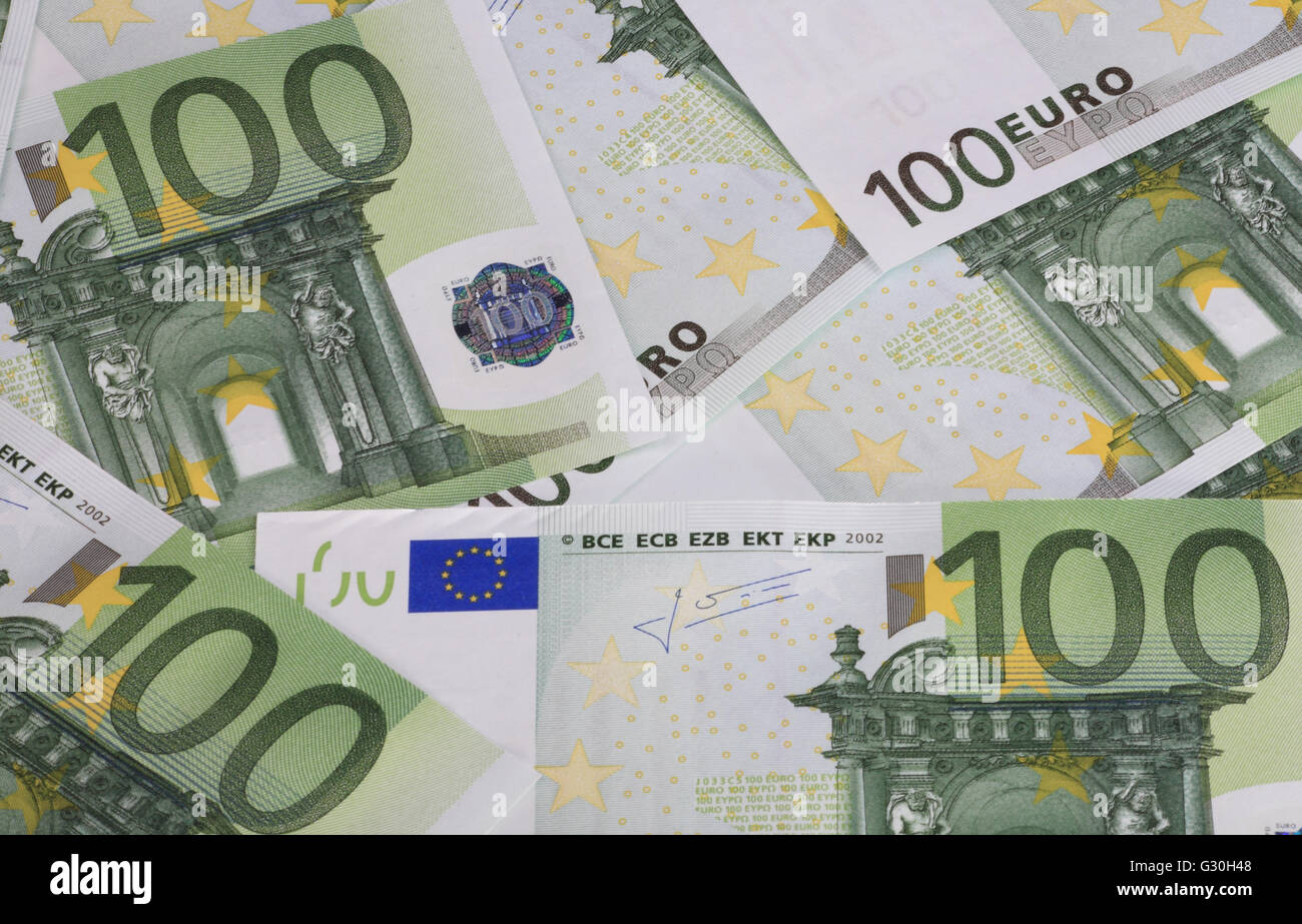 europe euros banknote of hundreds Stock Photo - Alamy