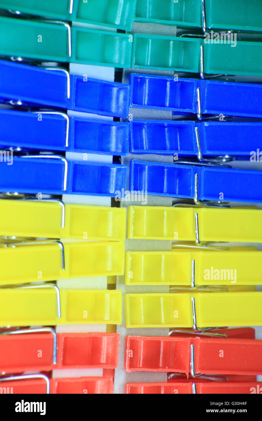 set of plastic clothespin Stock Photo - Alamy
