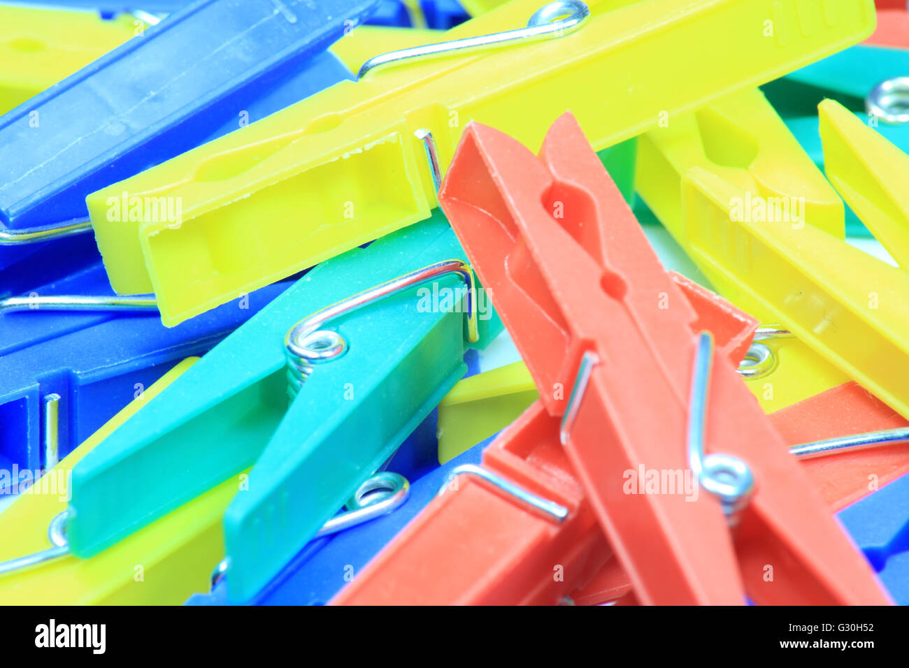 set of plastic clothespin Stock Photo - Alamy