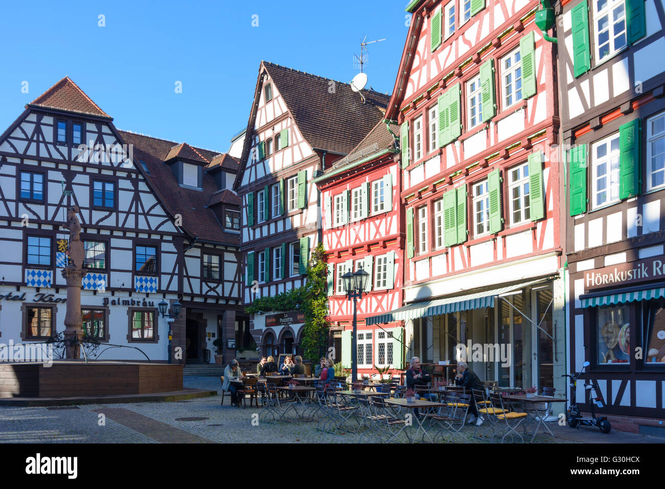 Marktplatz (marketplace), Germany, Baden-Württemberg, Kraichgau ...