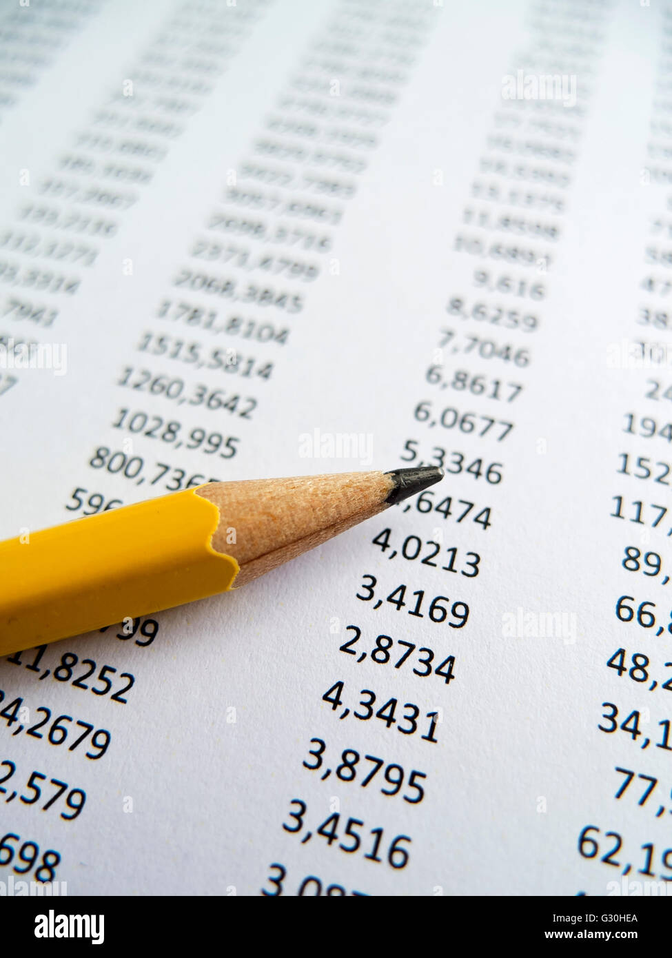 Pencil and numbers Stock Photo - Alamy