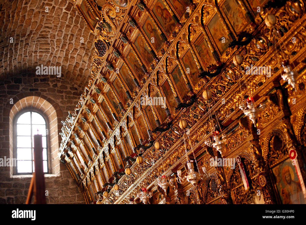 Golden iconostasis hi-res stock photography and images - Alamy