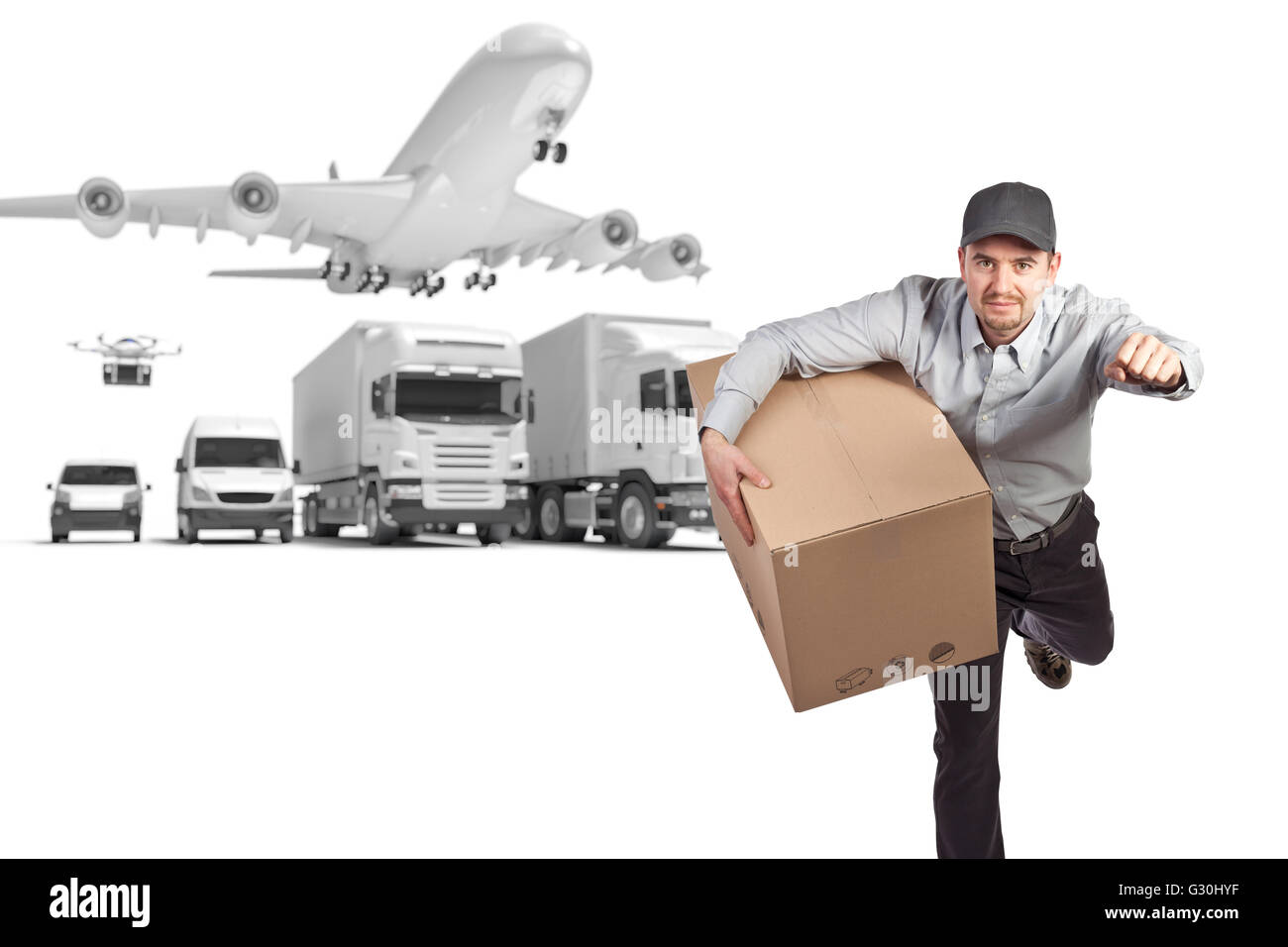 Package delivery drone concept Cut Out Stock Images & Pictures - Alamy
