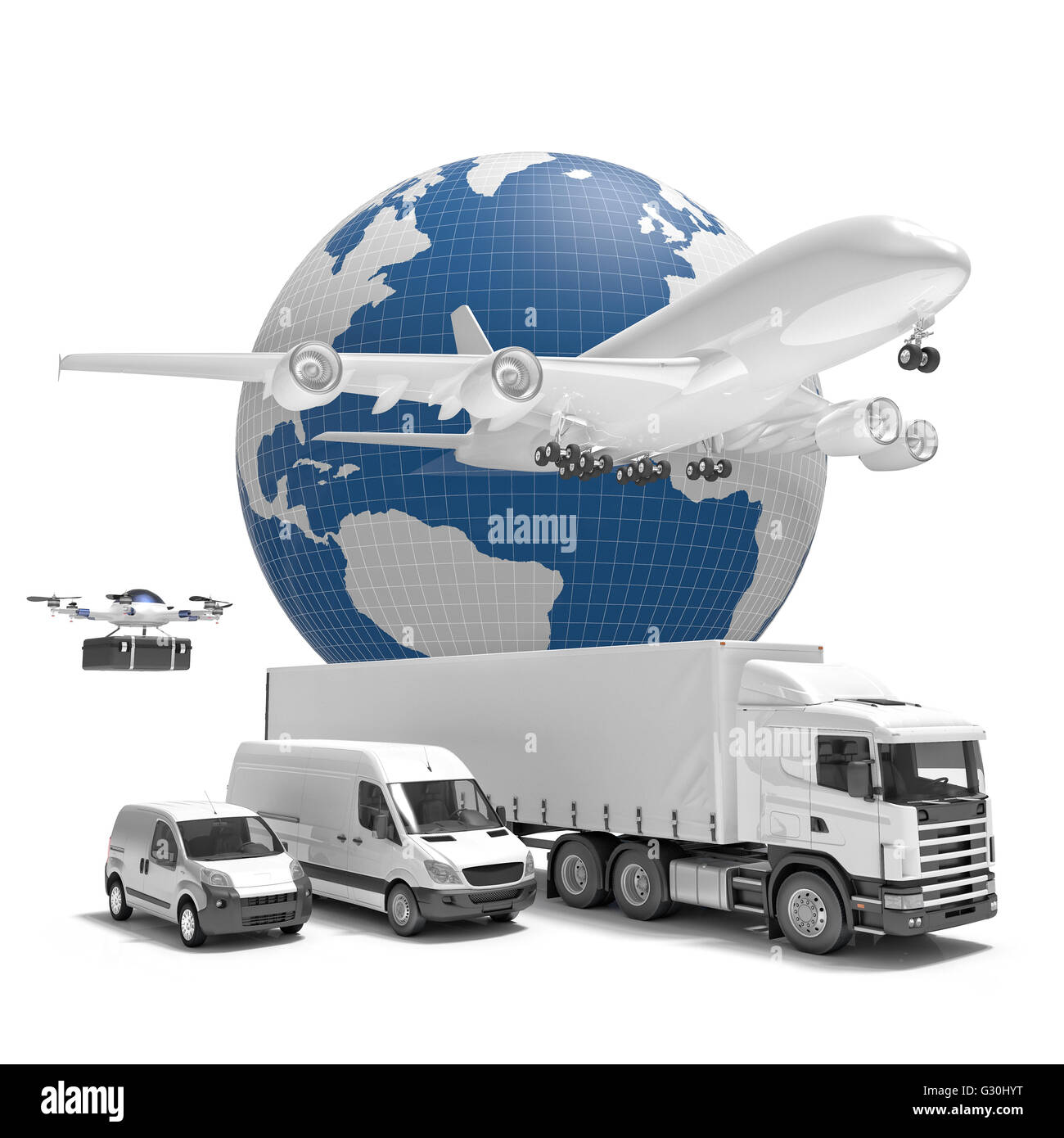 3d imageconcept of worldwide delivery Stock Photo - Alamy