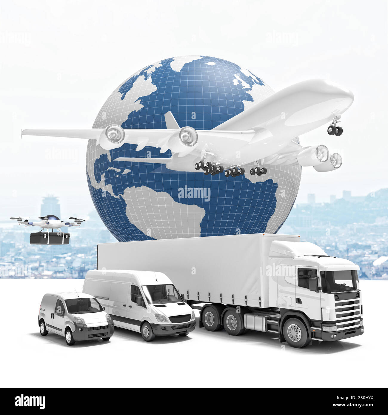 3d imageconcept of worldwide delivery Stock Photo - Alamy