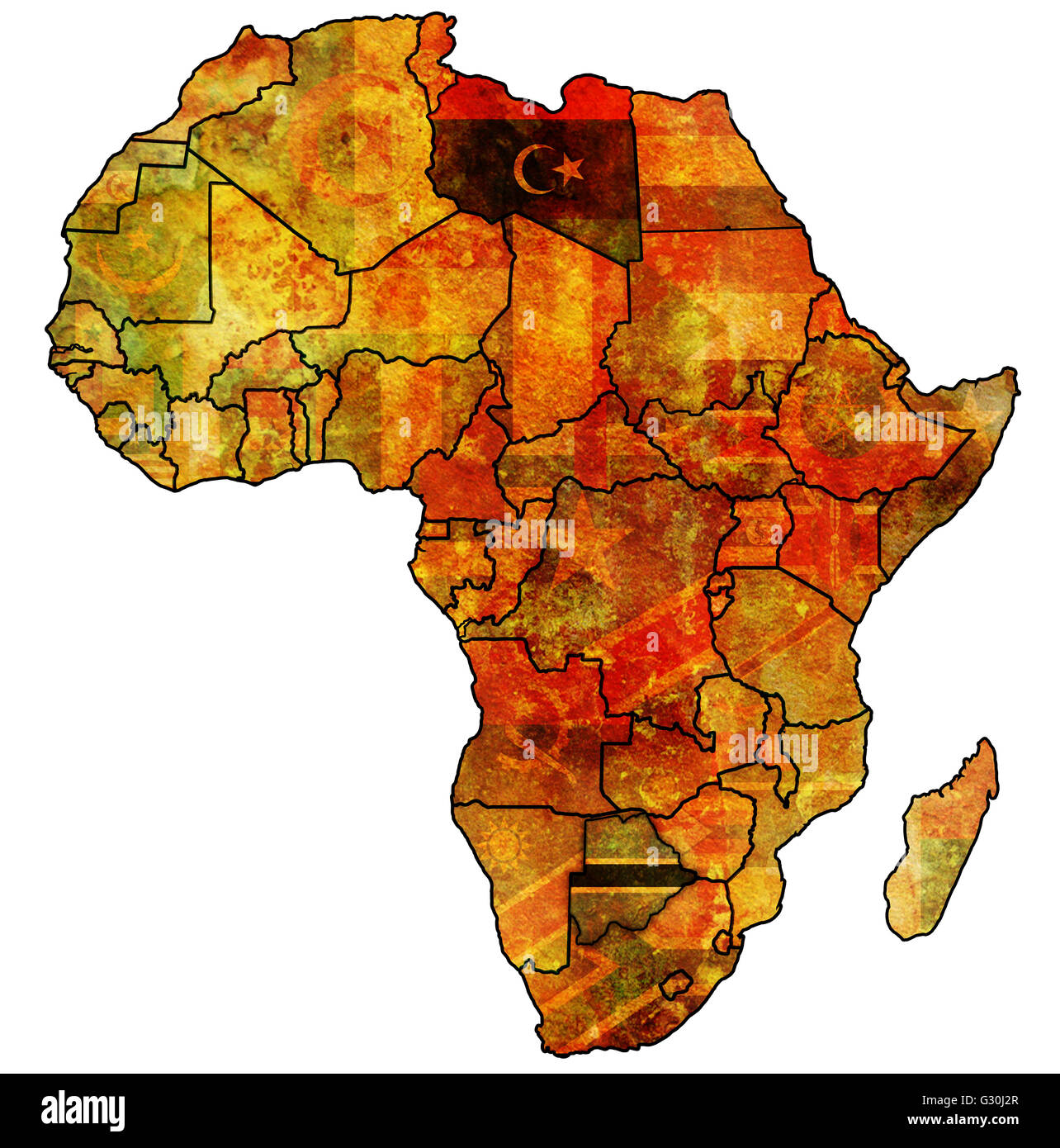 Libya on map in africa