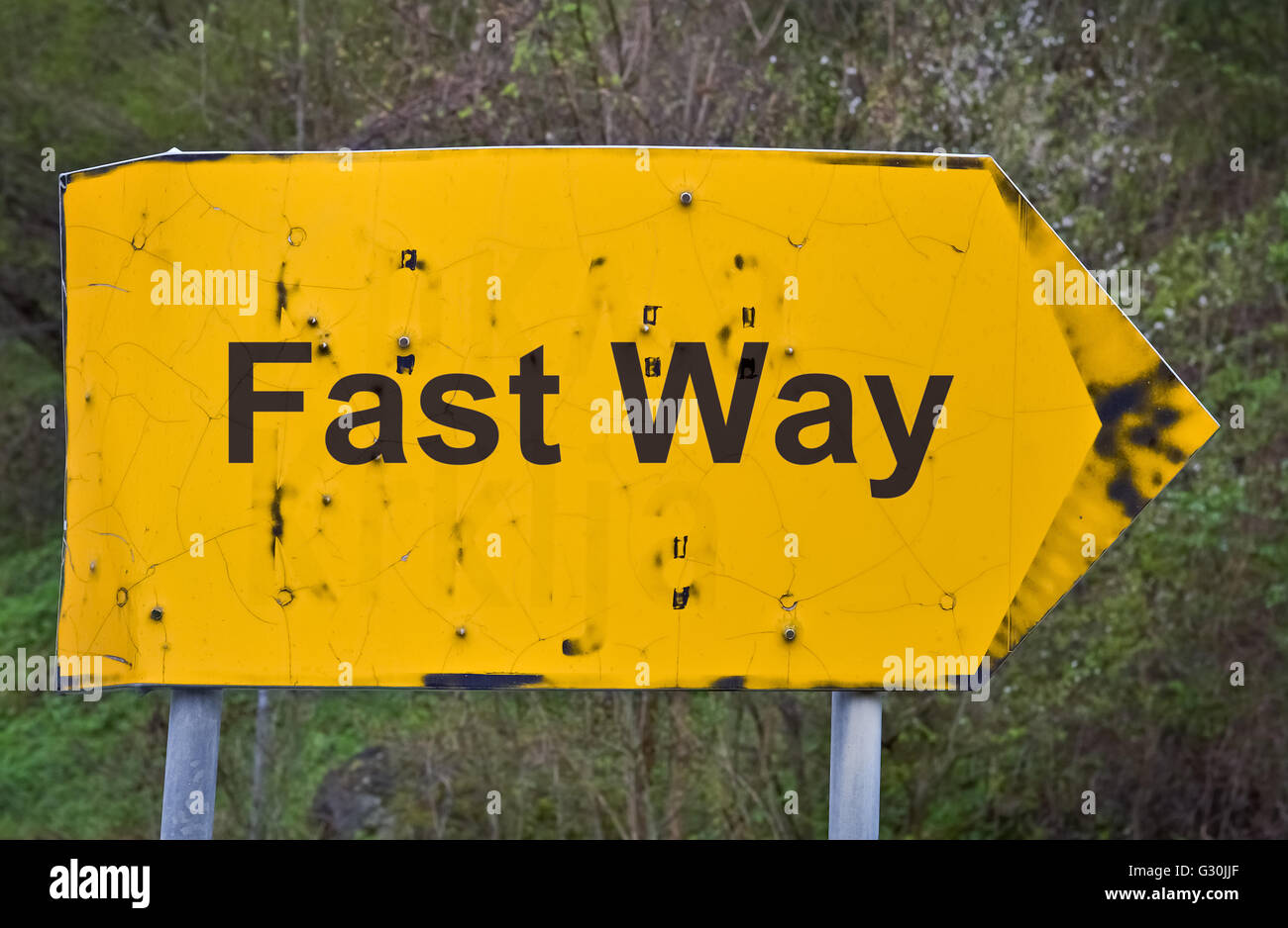 Easy way road sign hi-res stock photography and images - Alamy