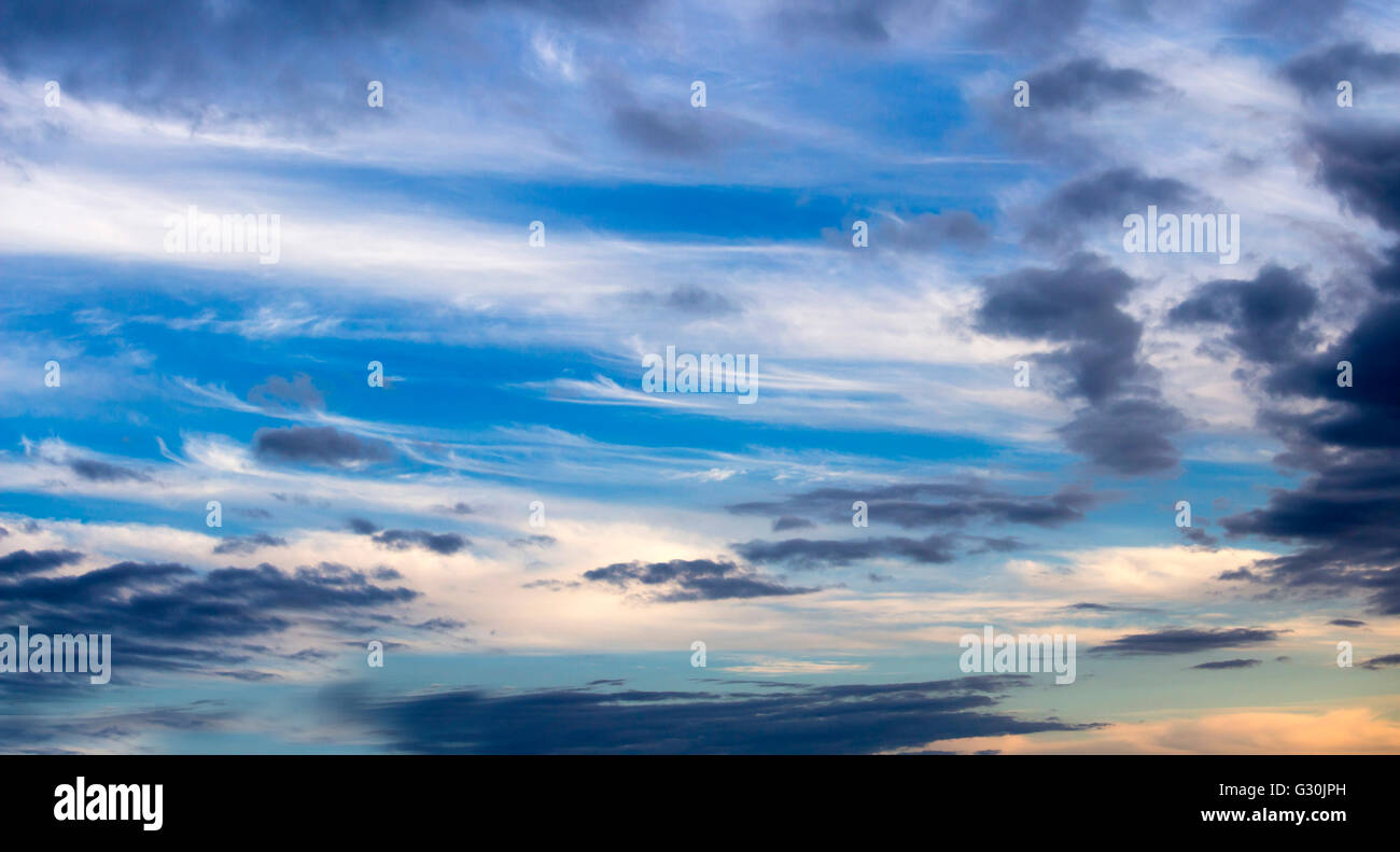 Pretty altocumulus and altostratus low stratus cloud formations on a ...