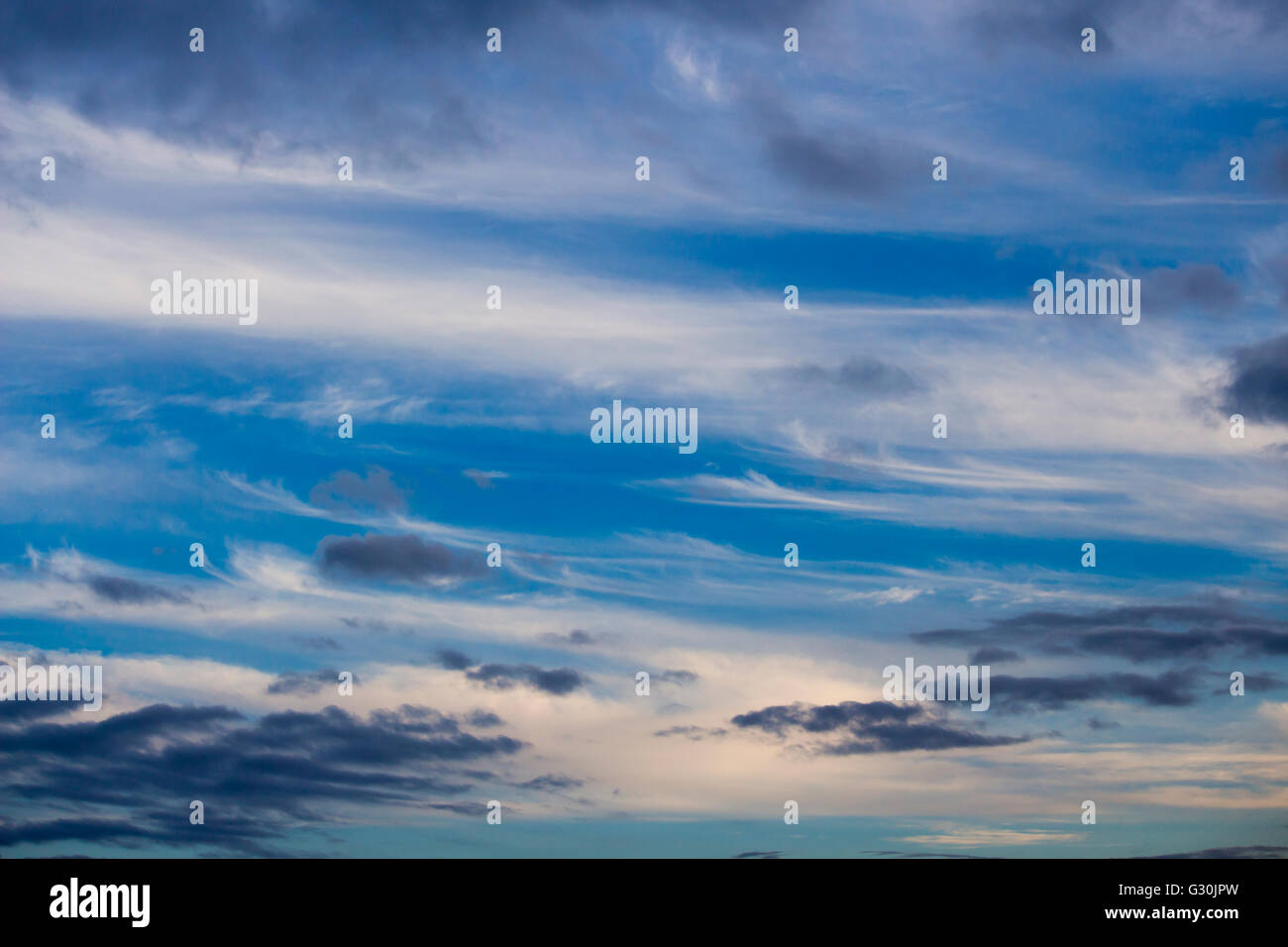Pretty altocumulus and altostratus low stratus cloud formations on a ...