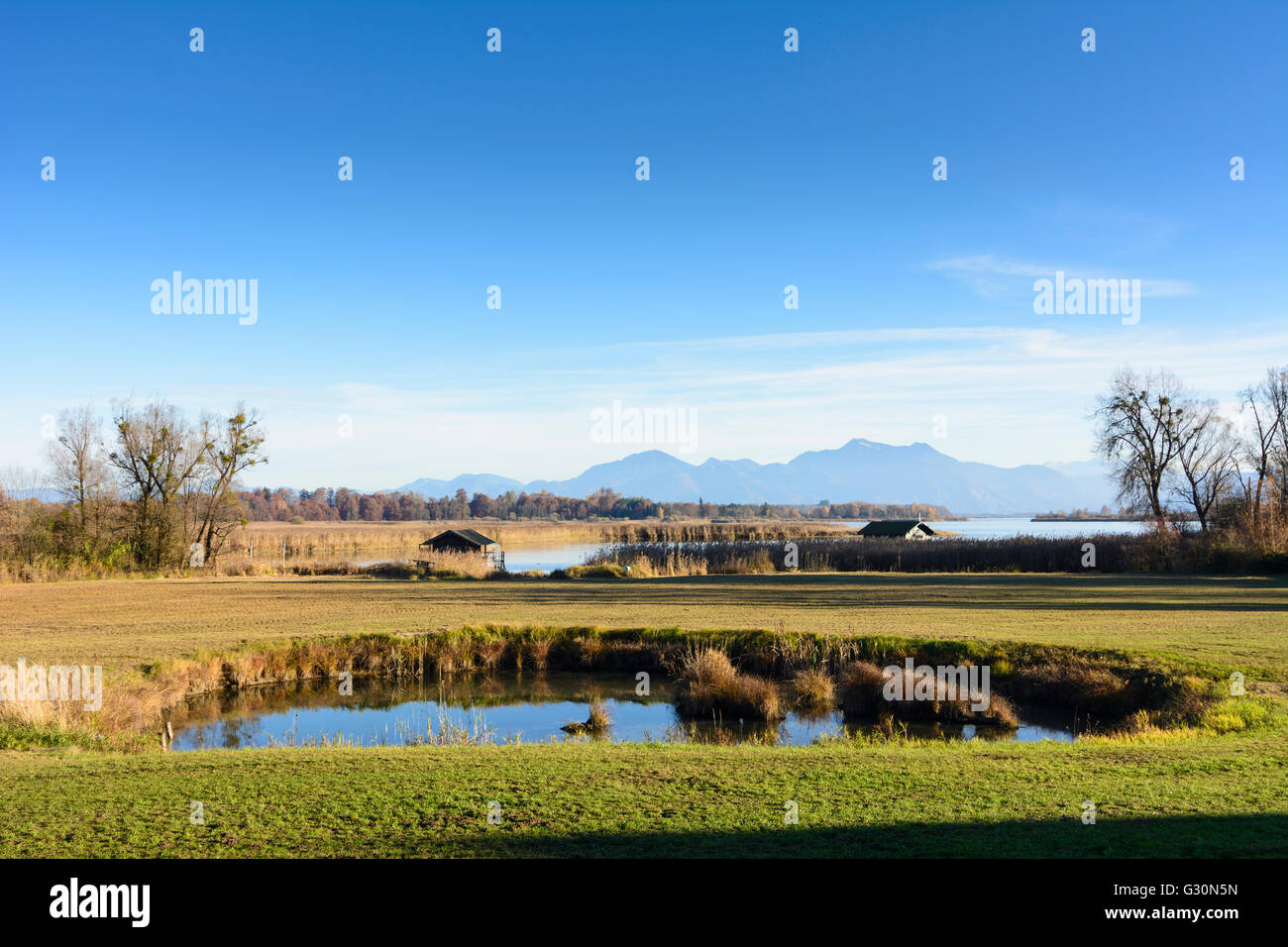 Chiemsee with Alps in the background, Germany, Bayern, Bavaria ...