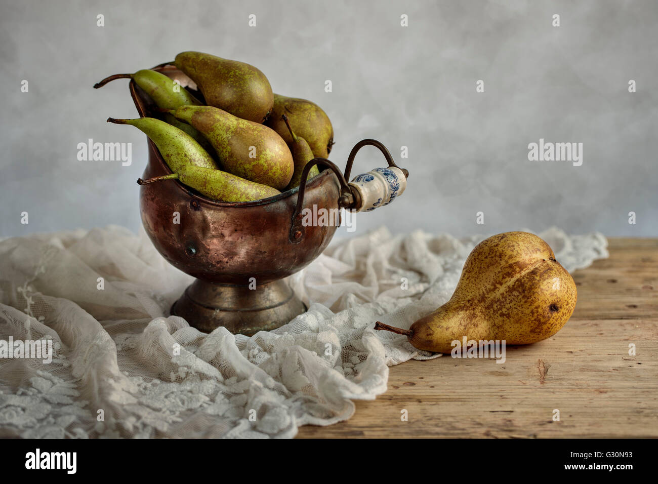 Classic Studio Still-Life with Arrangement of Pears Stock Photo - Alamy