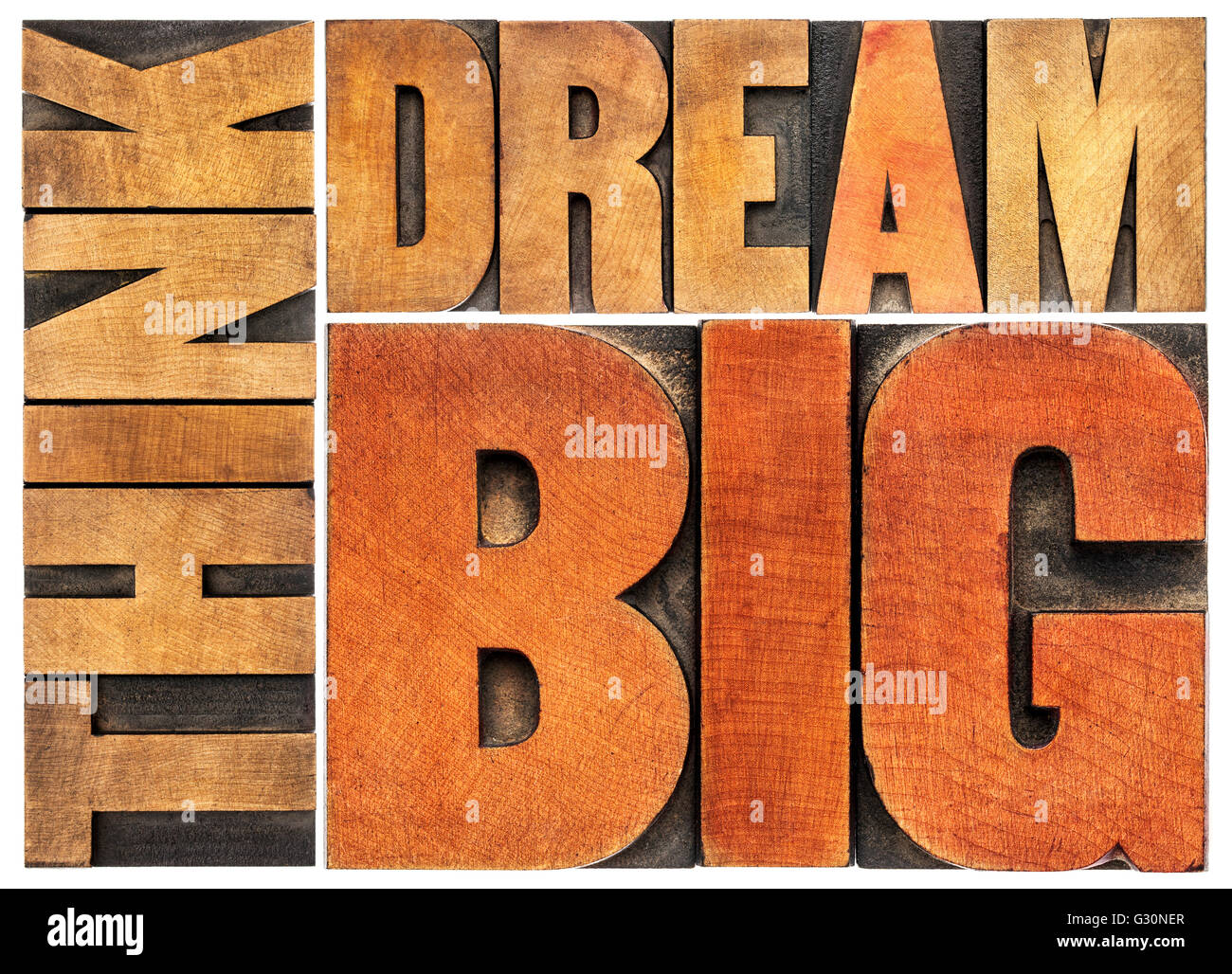 think and dream big motivational phrase - isolated word abstract ...