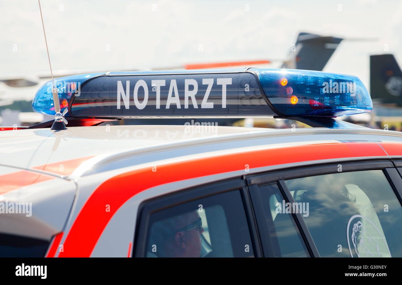 german Notarzt, emergency doctor car drives on airport Stock Photo - Alamy