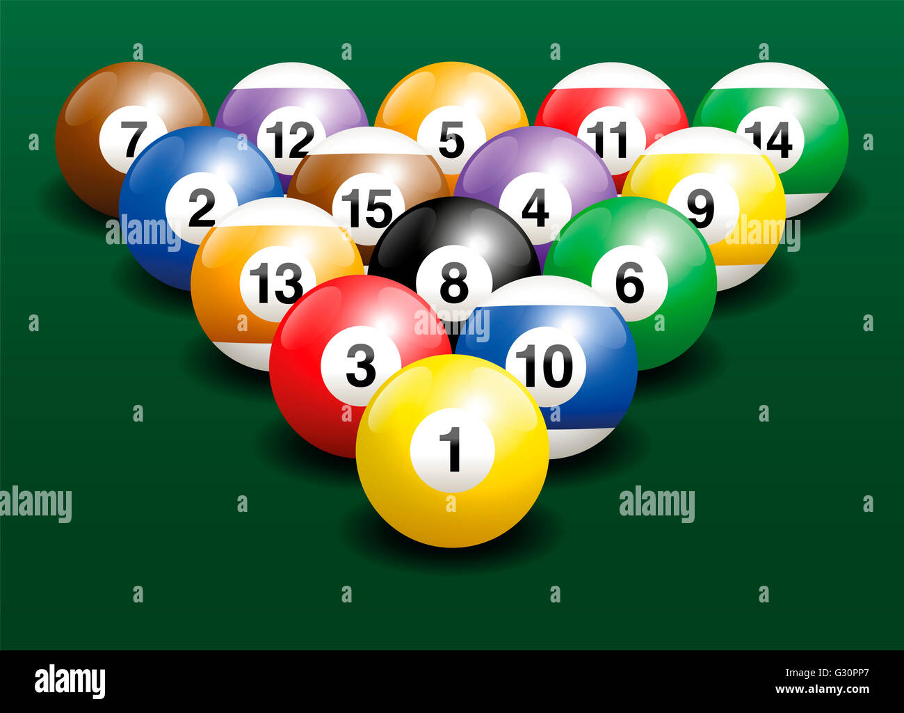 Three billiard balls hi-res stock photography and images - Alamy