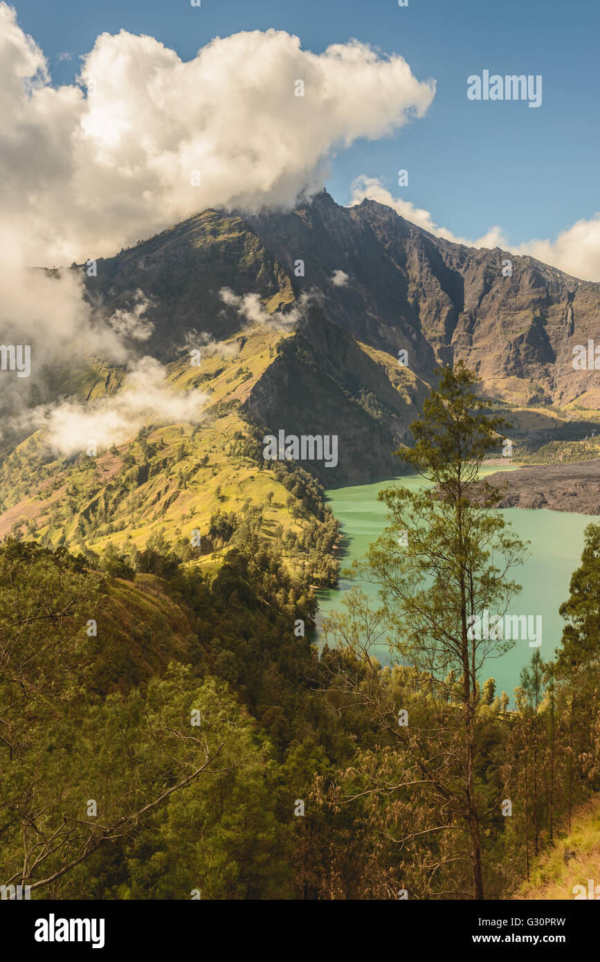 Mt Rinjani from the western side of the crater Stock Photo - Alamy