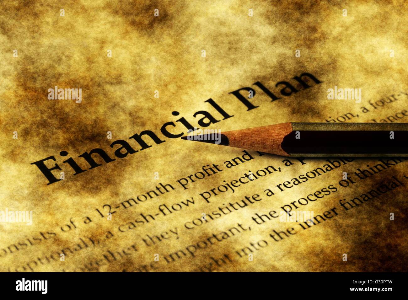 FInancial plan grunge concept Stock Photo - Alamy