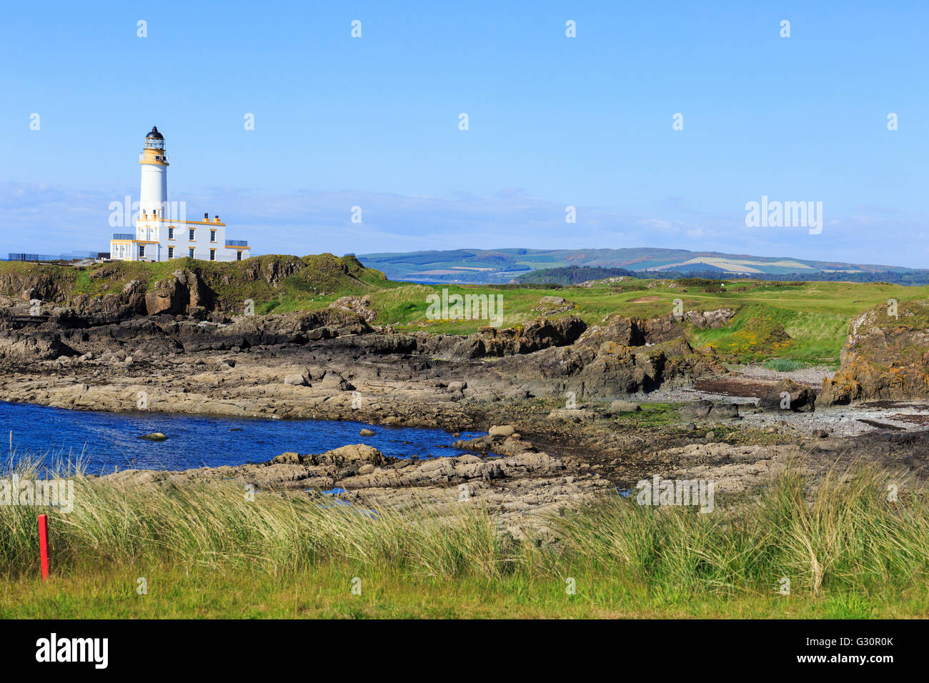 Turnberry lighthouse at the ninth hole, called Bruces Well on the newly ...