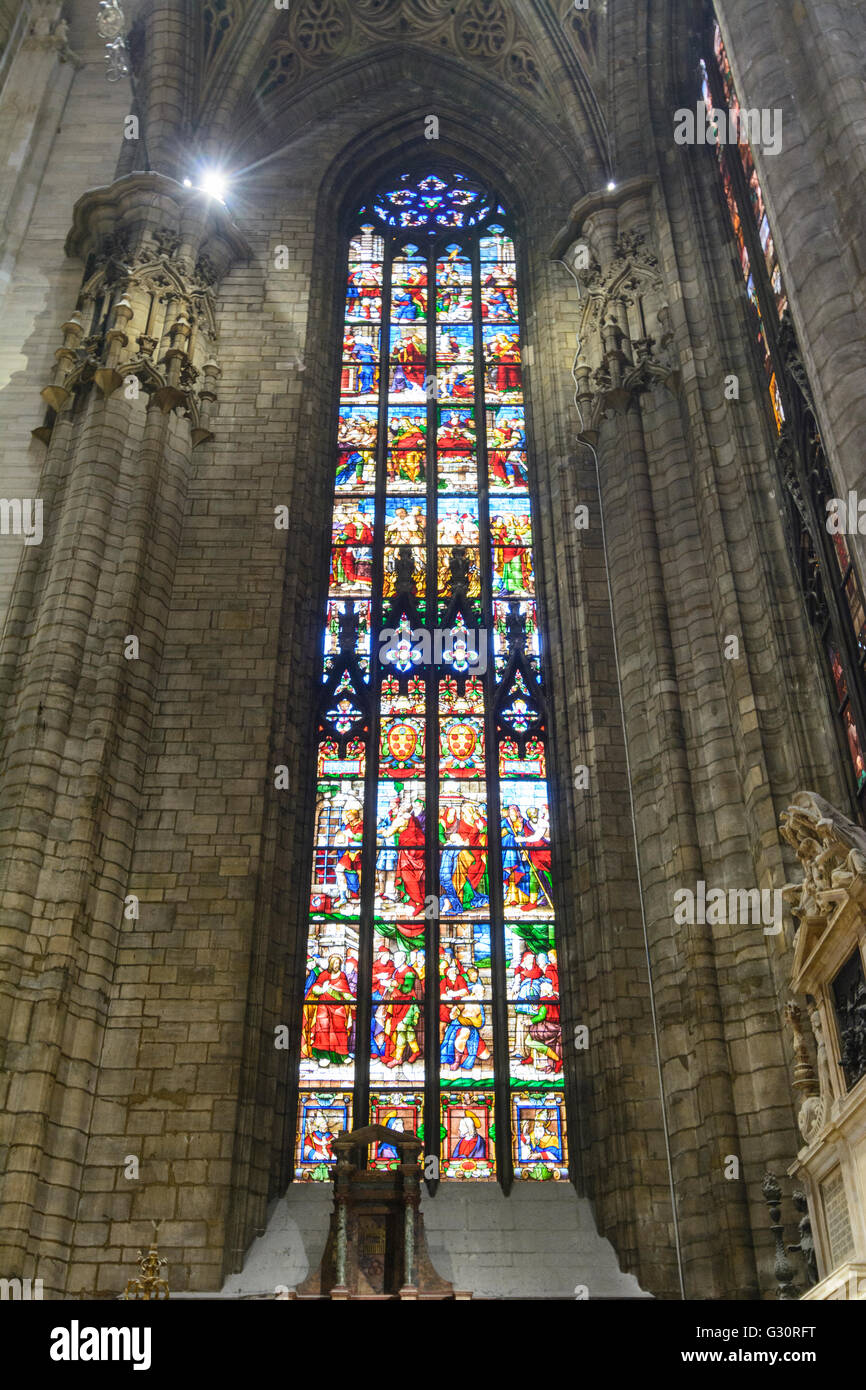 Milan cathedral window hi-res stock photography and images - Alamy