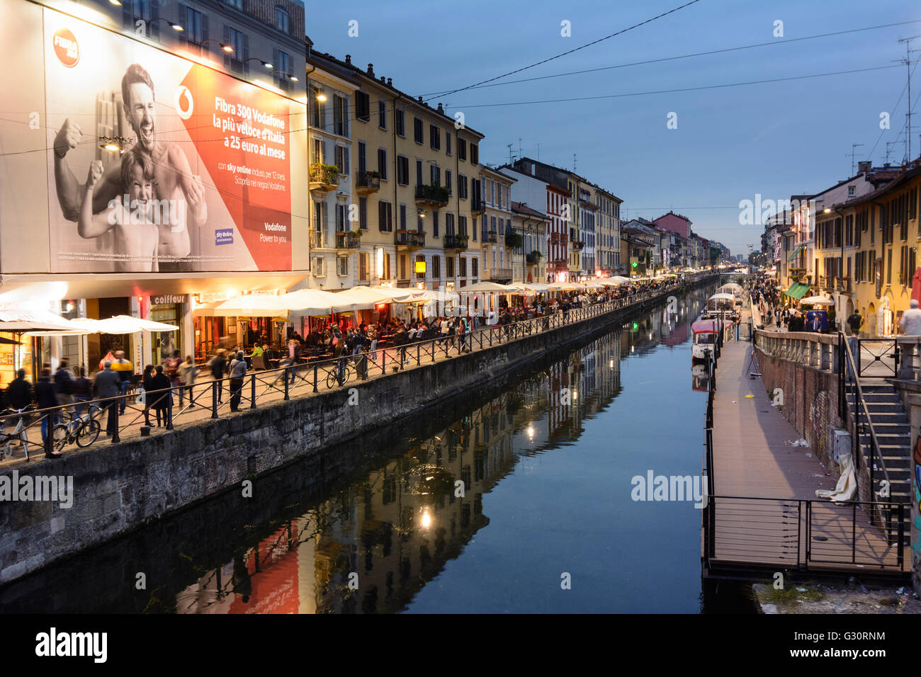 Channel naviglio grande in the district navigli hi-res stock ...