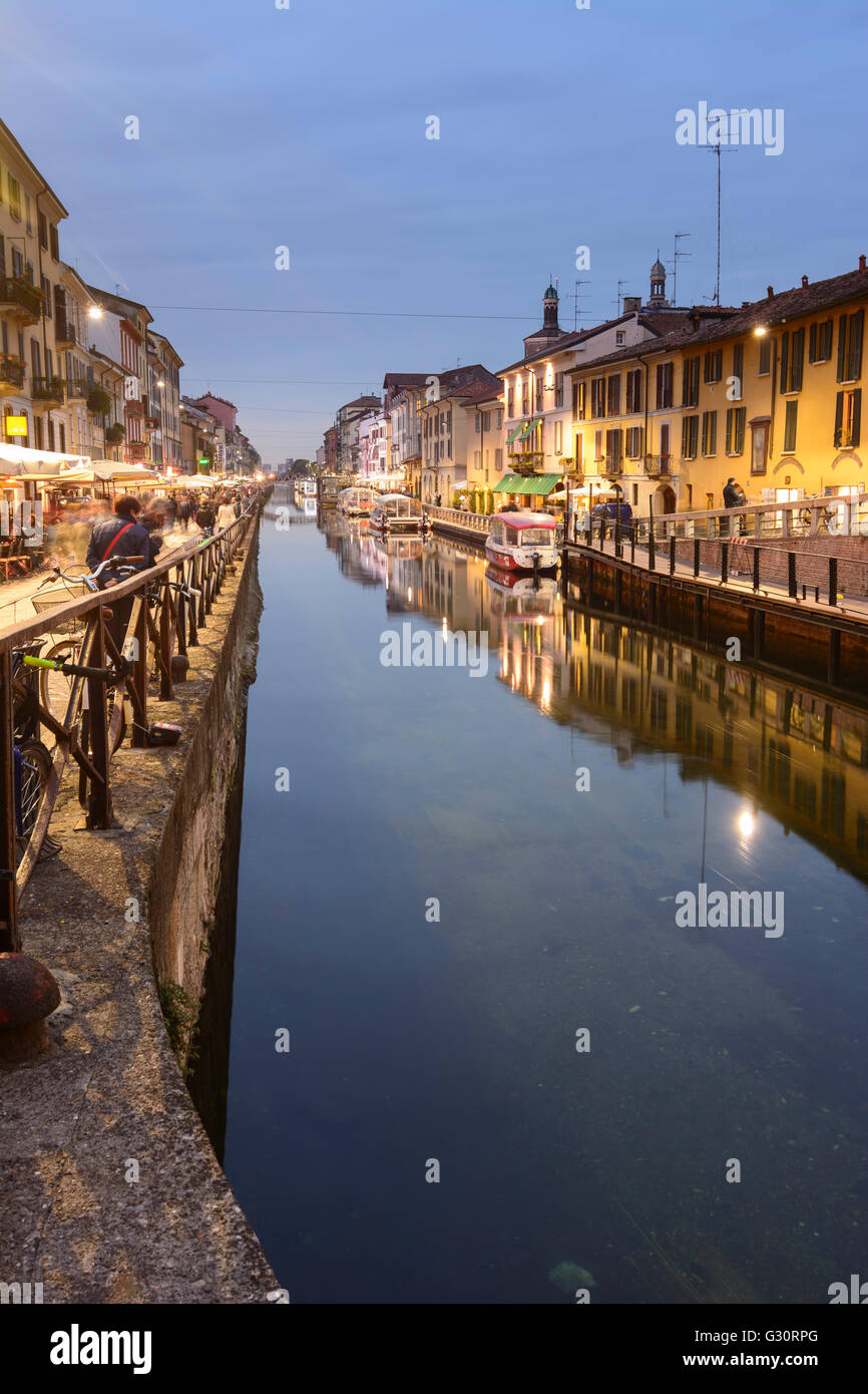 Channel naviglio grande in the district navigli hi-res stock ...