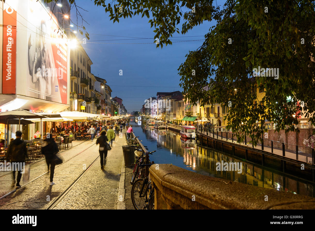 Channel naviglio grande in the district navigli hi-res stock ...