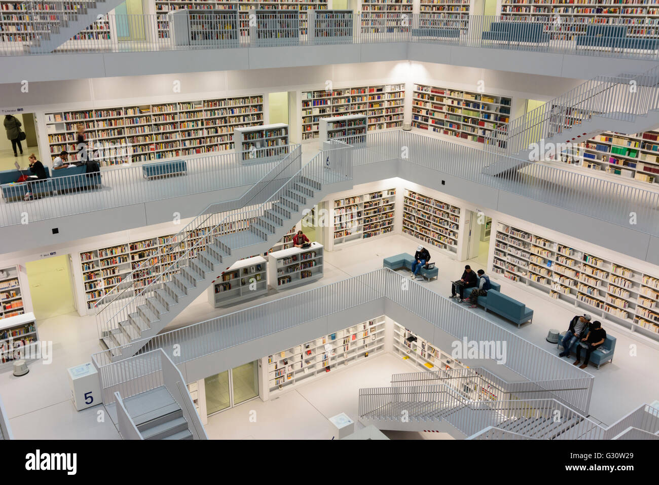 Gallery Hall of the City Library on Mailänder Platz, Germany, Baden ...