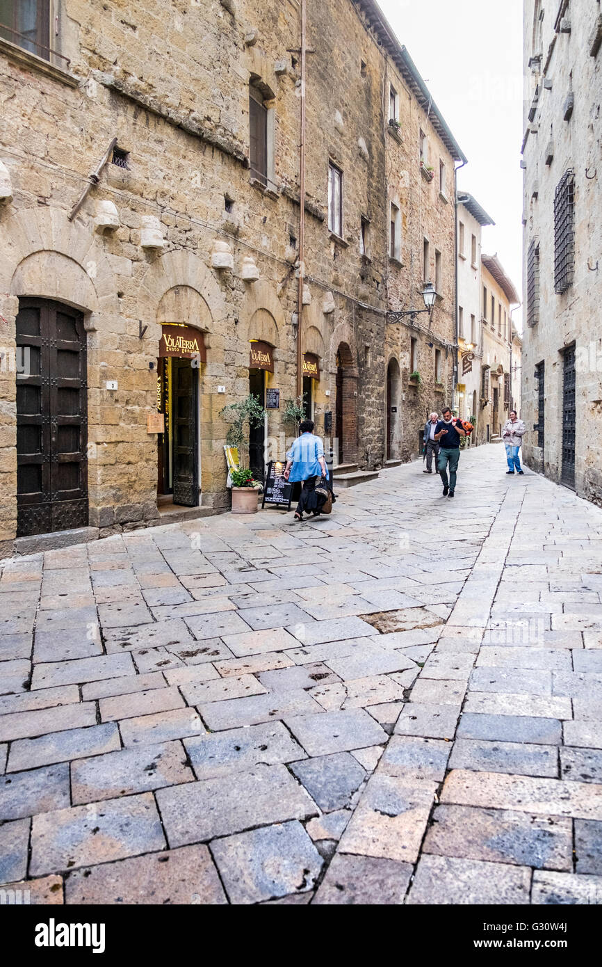 Piazza San Giovanni, Volterra mediaeval village, Province of Pisa ...