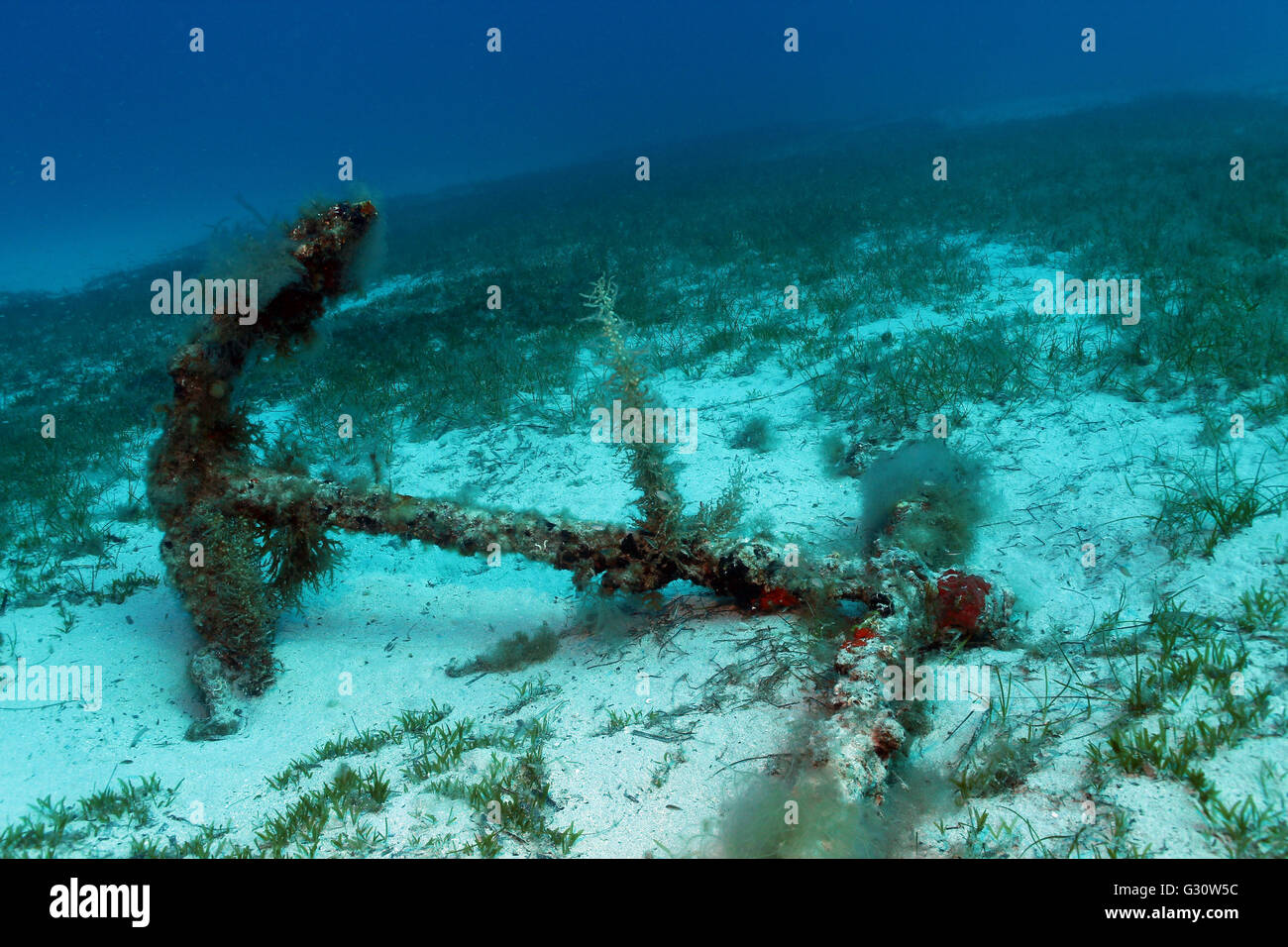 Sunken anchor at Cirkewwa, Maltascuba Stock Photo - Alamy