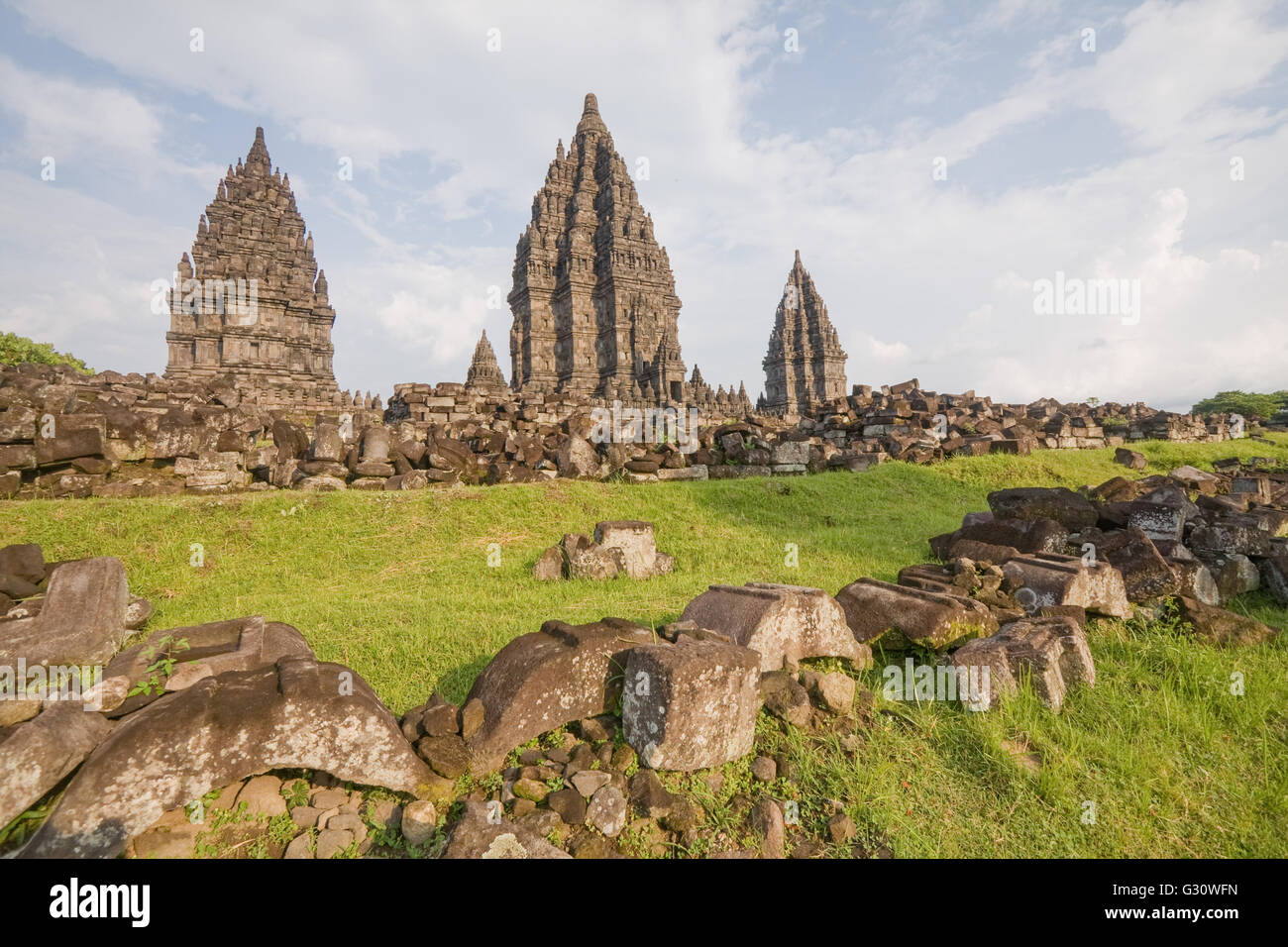 View of the Prambanan temple in Indonesia / Java Island Stock Photo - Alamy