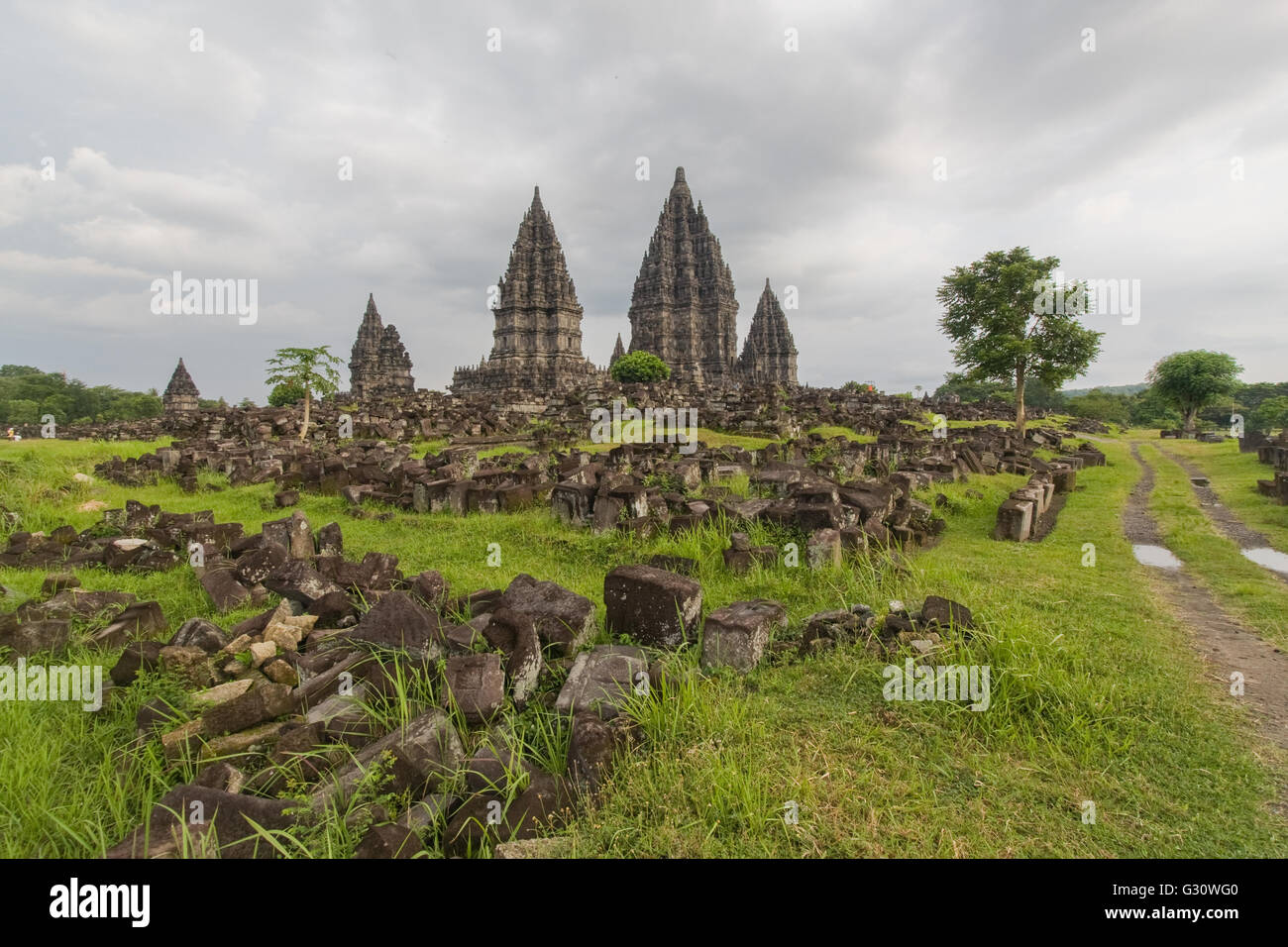 View of the Prambanan temple in Indonesia / Java Island Stock Photo - Alamy