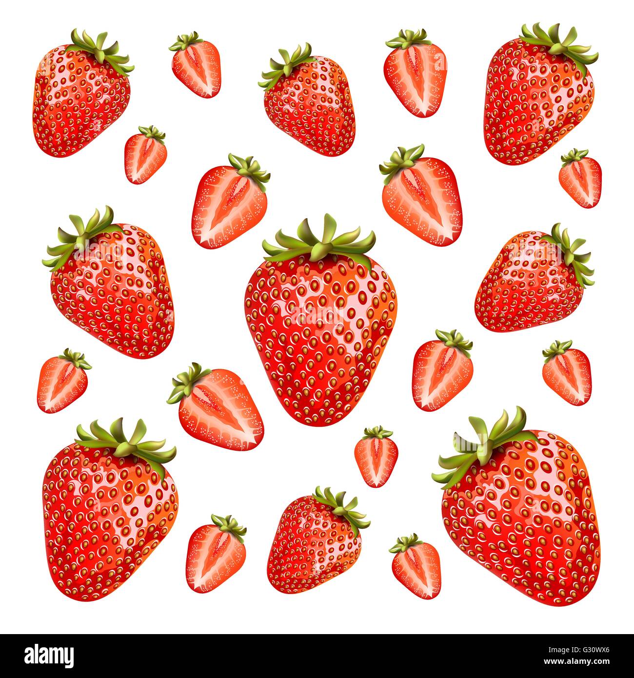 Strawberries wallpaper cut Stock Vector Images - Alamy