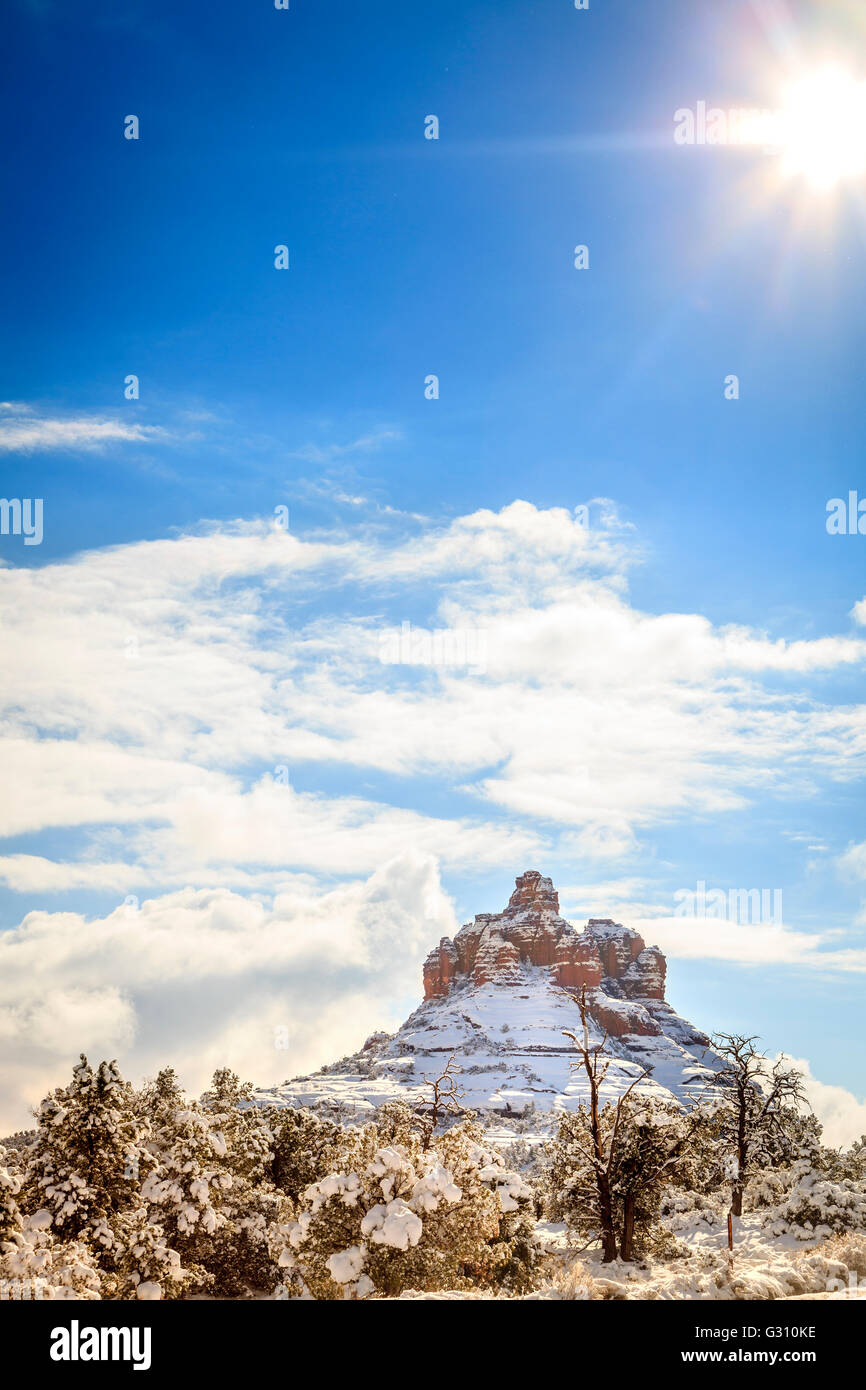 Sedona arizona red rocks snow landscape southwest usa desert winter hi ...