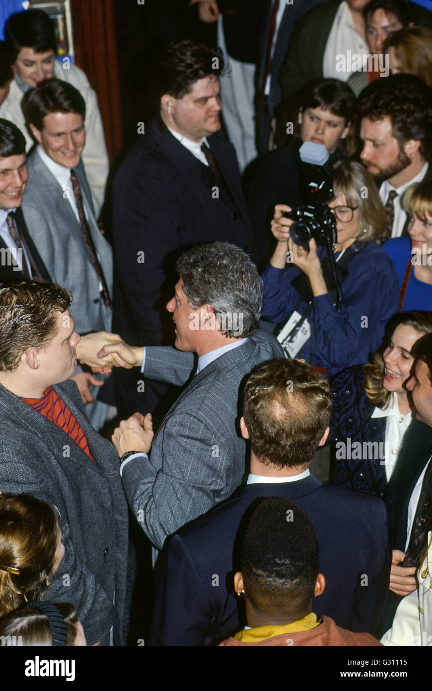 Washington, DC., USA, Governor William Clinton plays the saxophone at ...