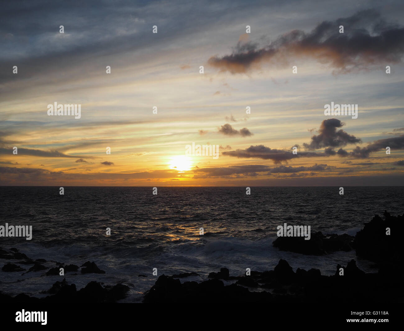Sunset over the Atlantic Ocean Stock Photo - Alamy