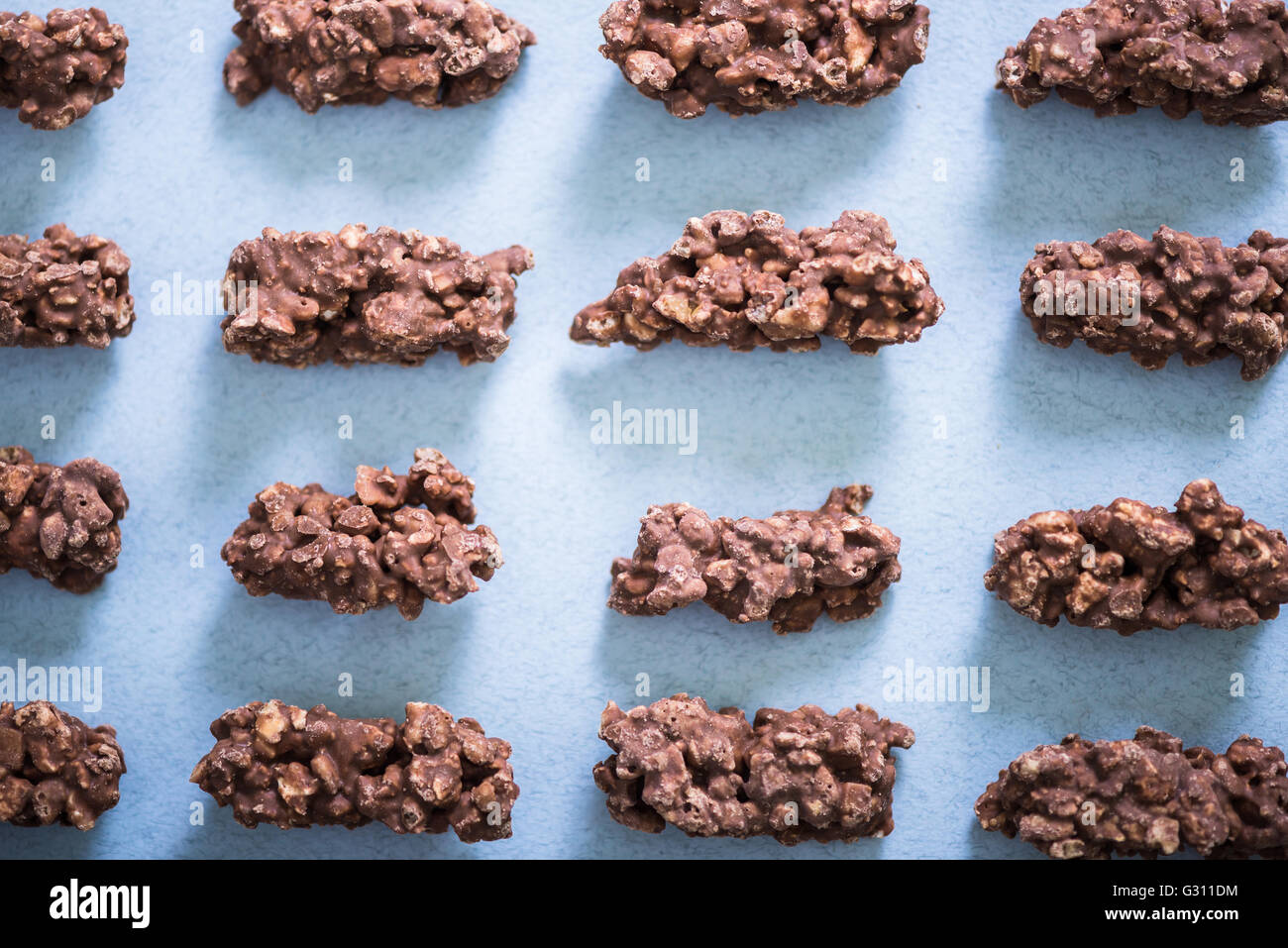 salty caramet granola snacks, overhead flat lay concept Stock Photo - Alamy