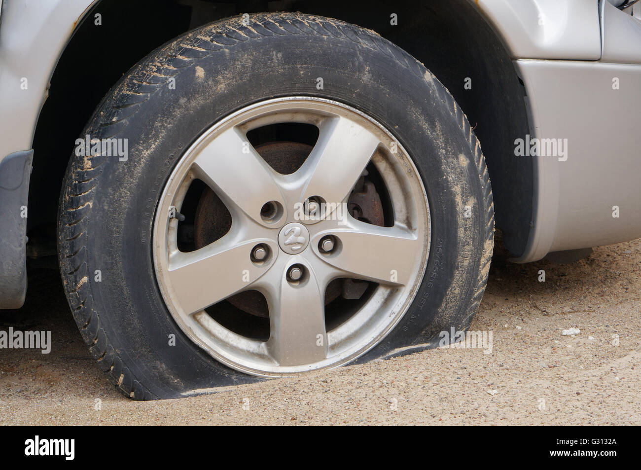 VILNIUS, LITHUANIA - MARCH 03, 2016: The punched lowered wheel of the ...