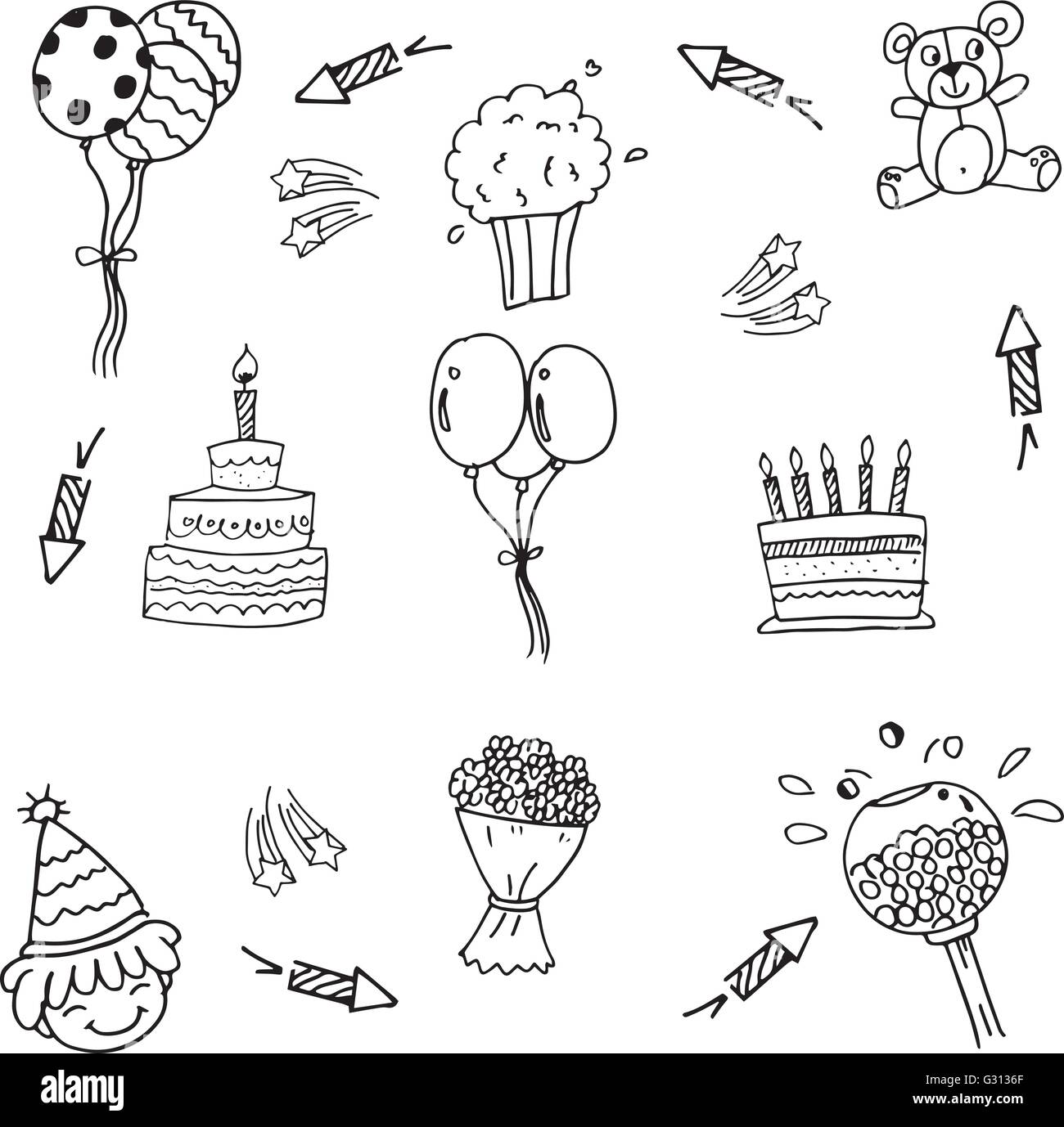 Draw birthday Black and White Stock Photos & Images - Alamy