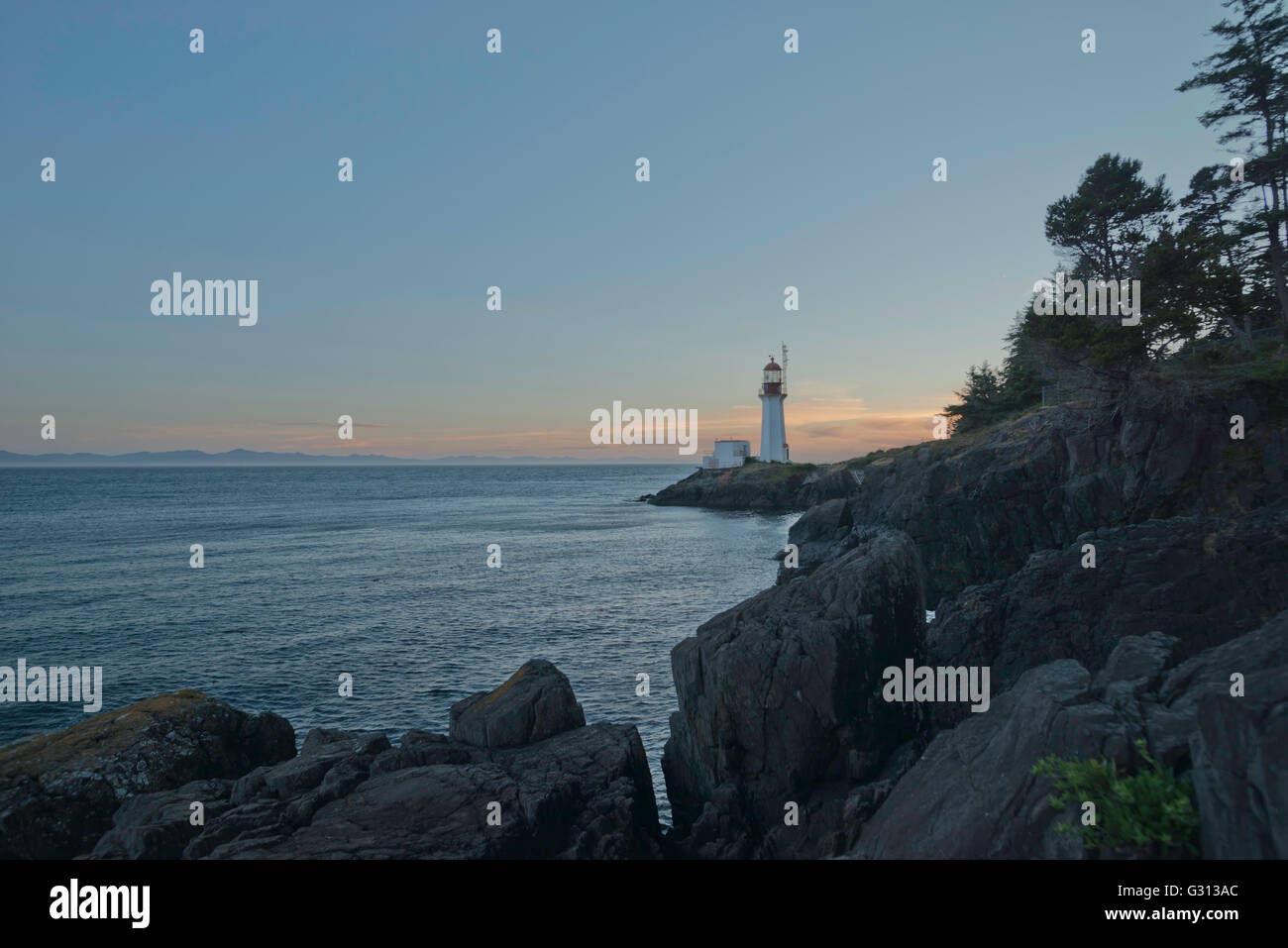 Full view for Sheringham Lighthouse in sooke, Vancouver Island Stock ...