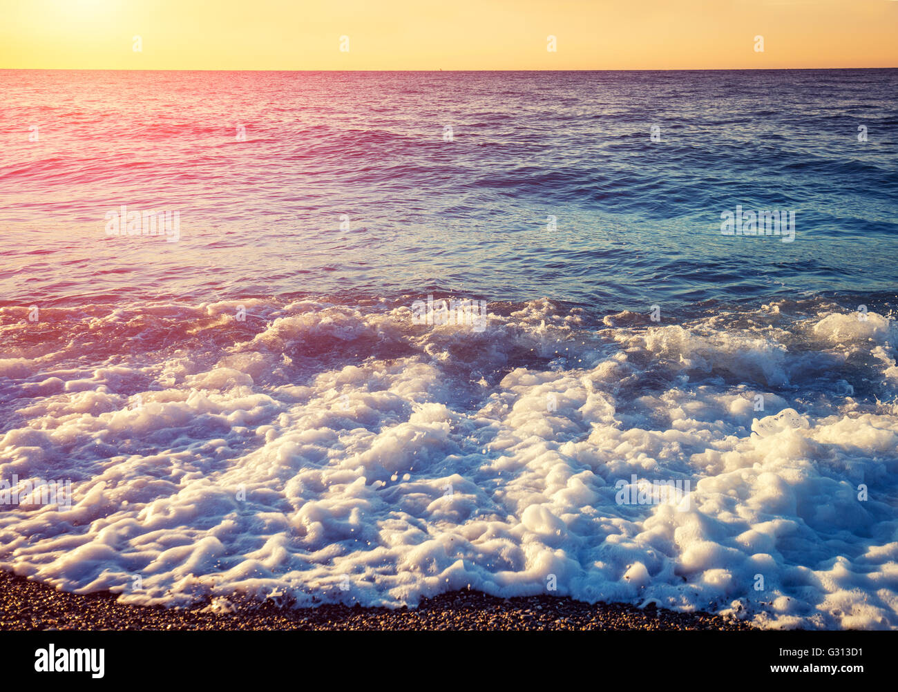 Mediterranean beach pebbles azure sea hi-res stock photography and ...