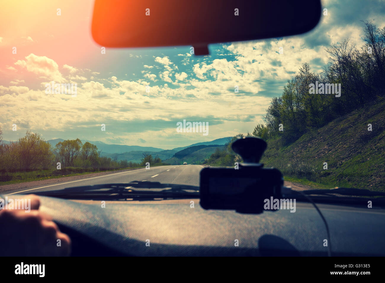 Spring view from car window hi-res stock photography and images - Alamy