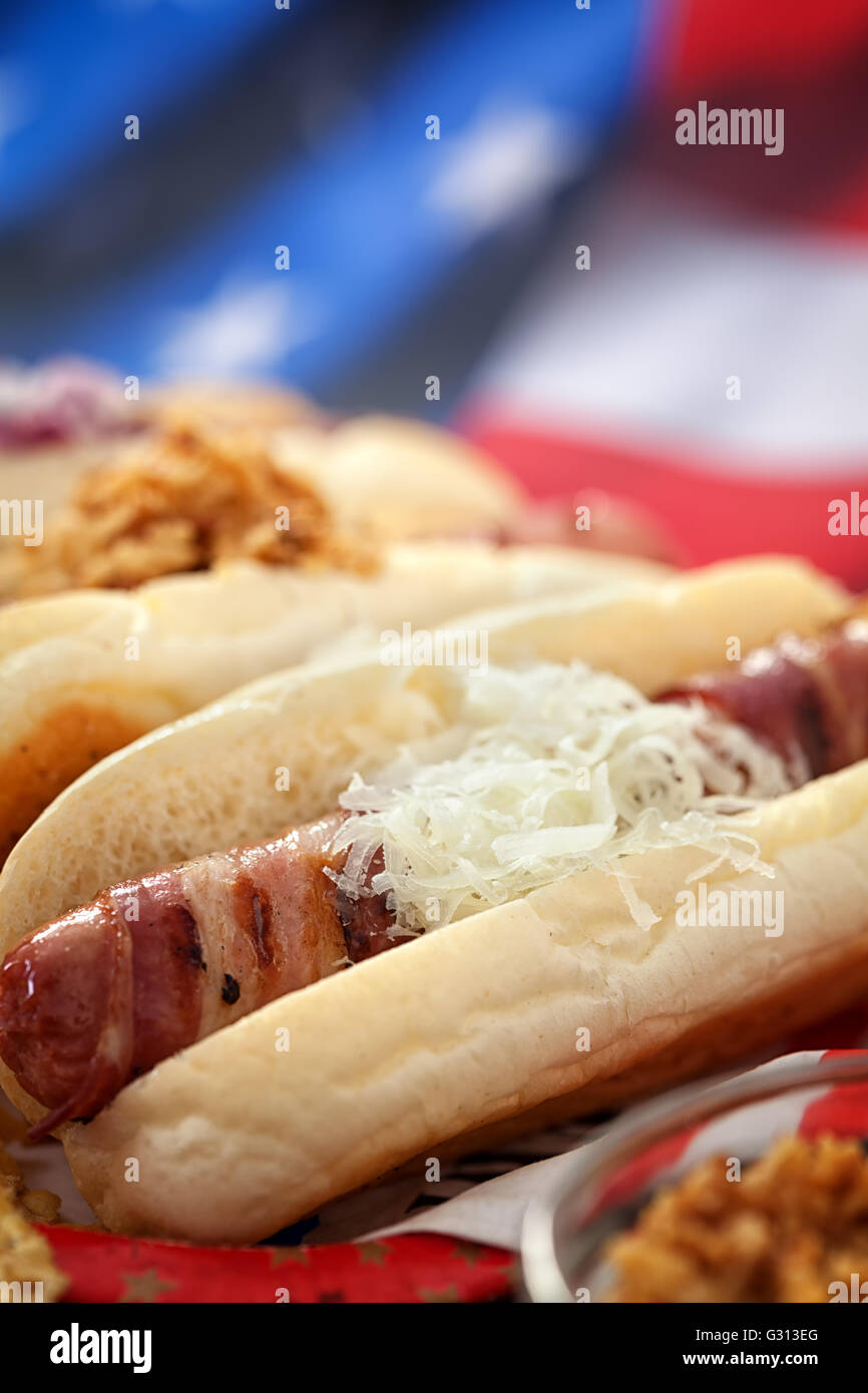 American holiday 4th of July Hot Dogs Stock Photo - Alamy