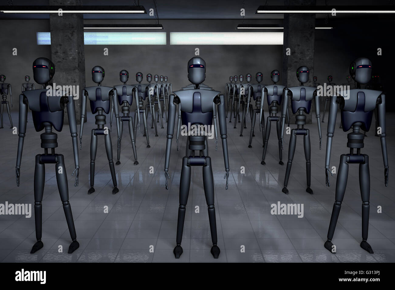 a warehouse full of robots Stock Photo - Alamy