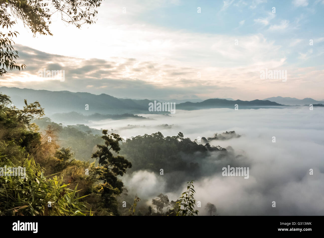 Mountains And Misty Stock Photo - Alamy