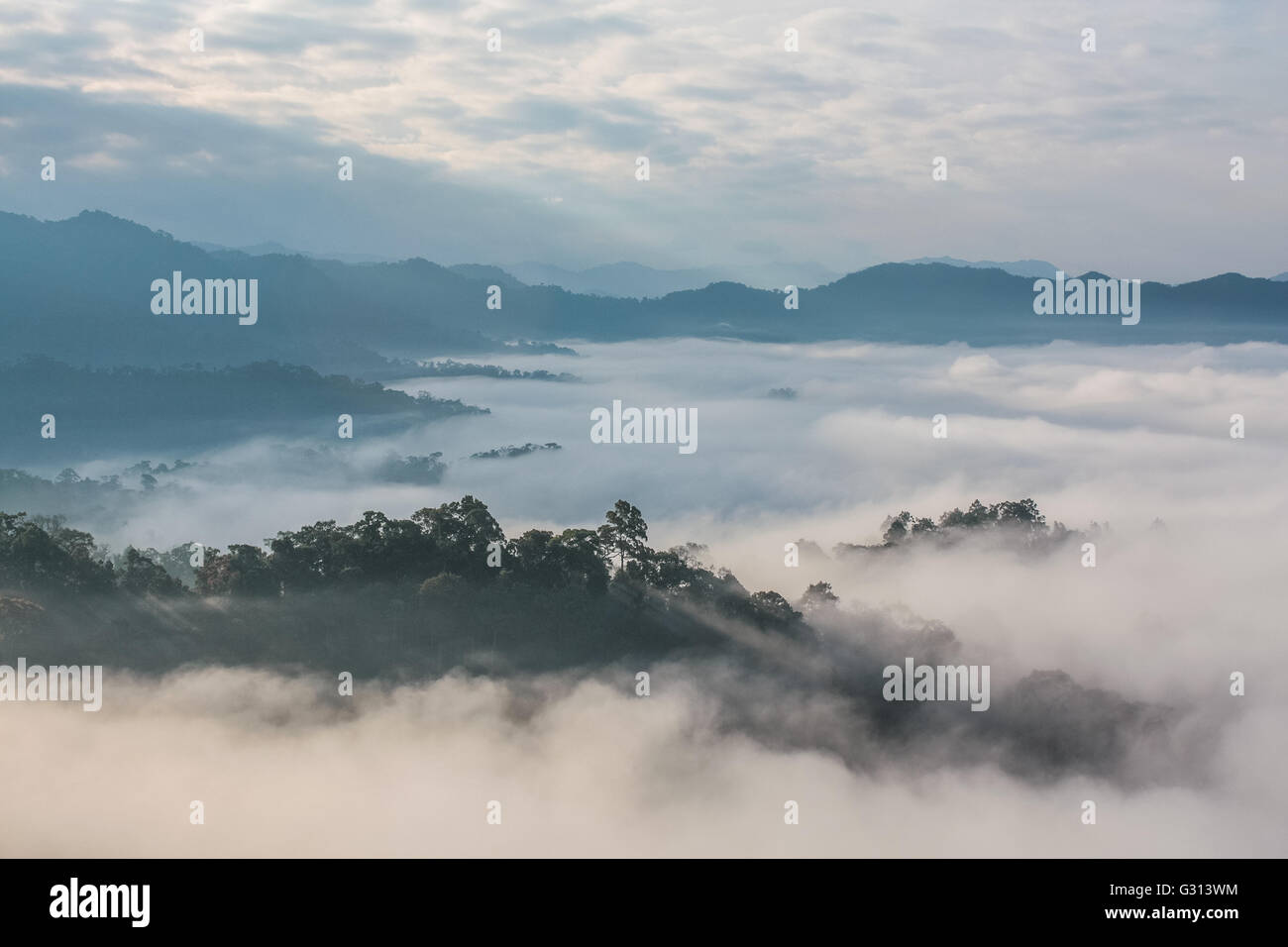 Mountains And Misty Stock Photo - Alamy
