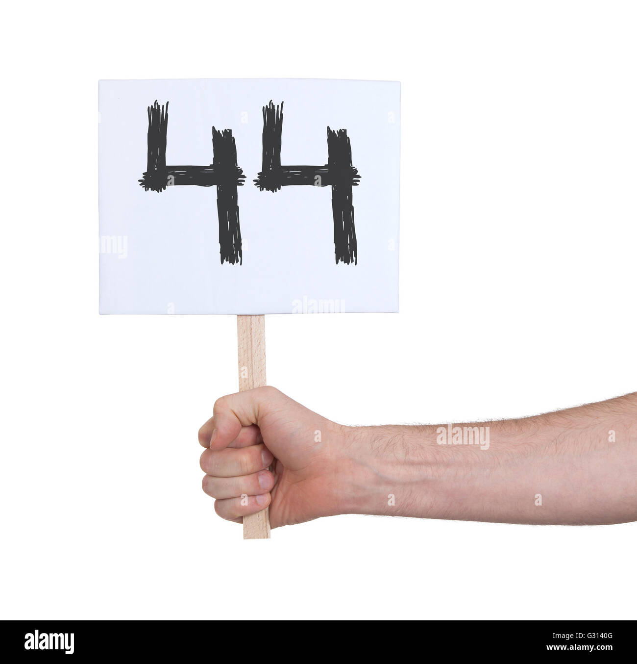 Sign with a number, isolated on white - 44 Stock Photo - Alamy