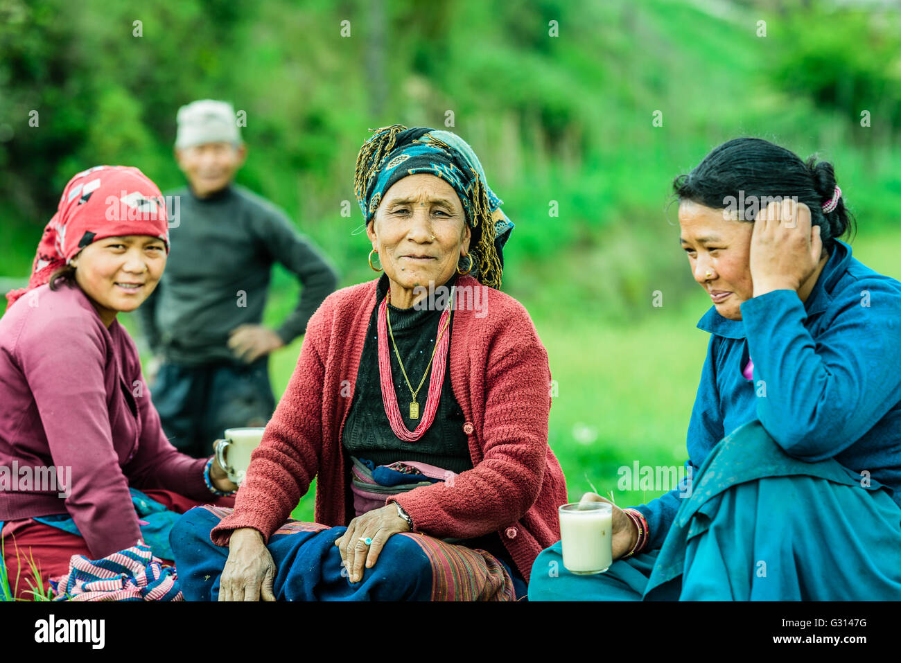 Sherpa Villagers in Eastern Nepal Stock Photo - Alamy
